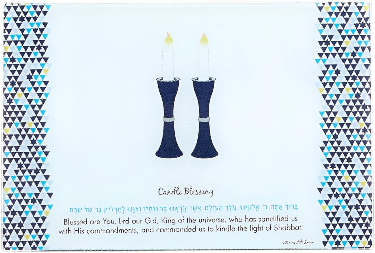 Amazon.com: Rite Lite Tempered Glass Shabbat Candles Blessing Drip Tray ...