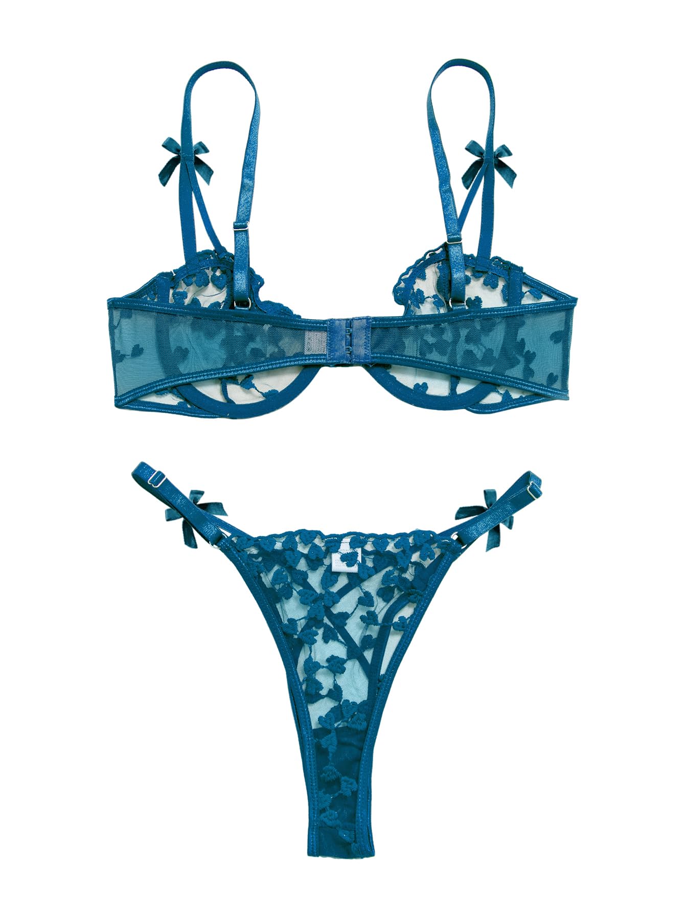Snapklik.com : Sexy Cute Underwire Push Up Strappy Heart Embroidered ...