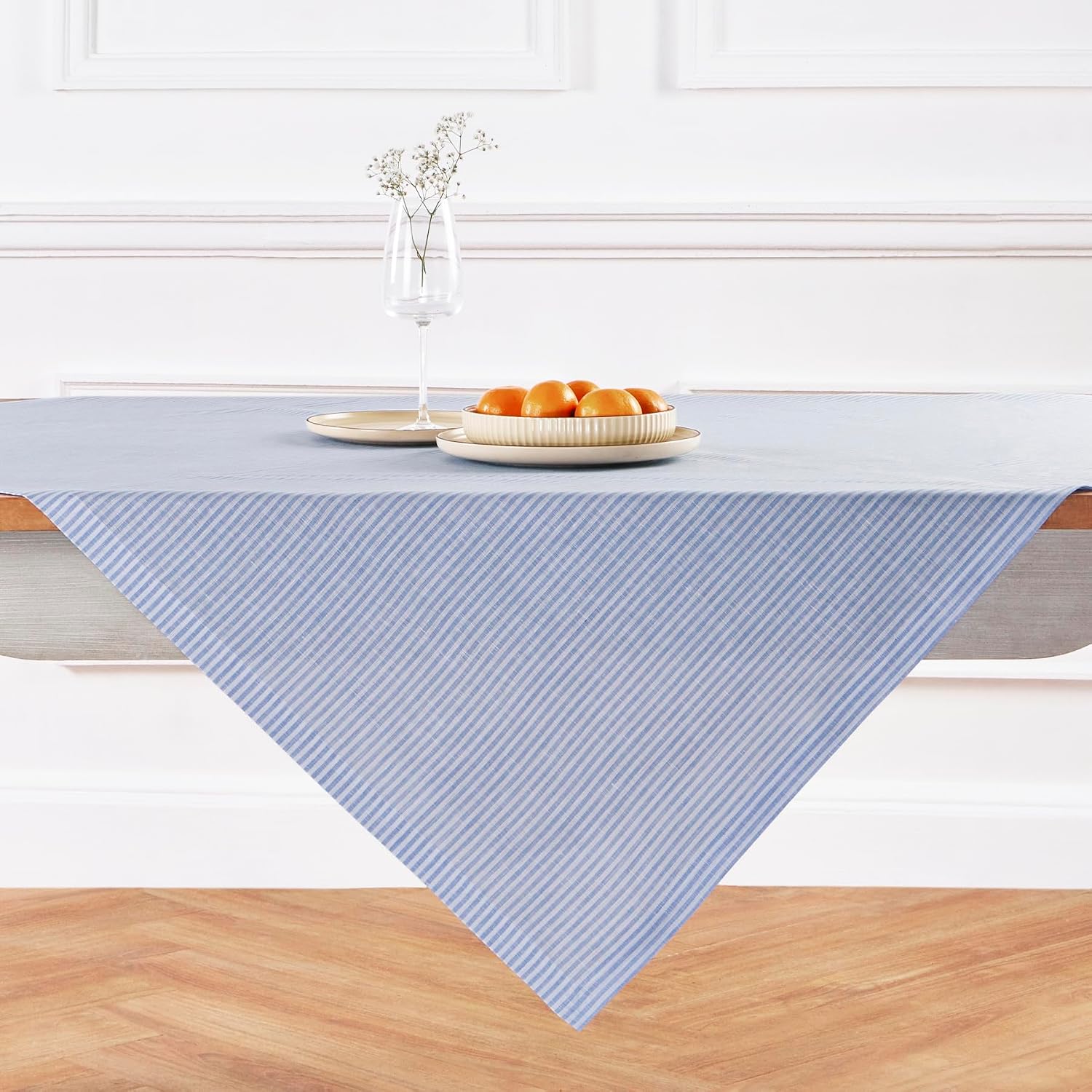 Amazon.com: Solino Home 100% Pure Linen Tablecloth 52x52 Inch - Narrow ...