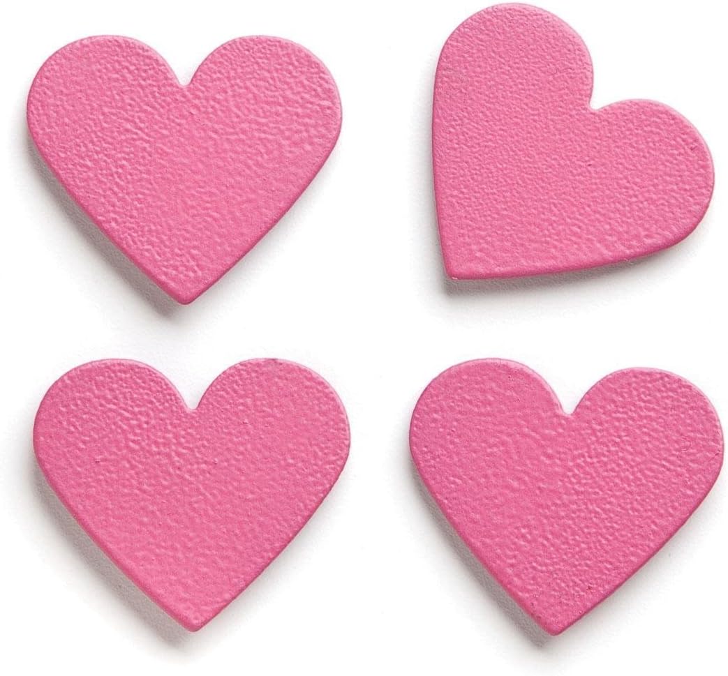 Amazon.com: Embellish Your Story Pink Heart Magnets - Set of 4 ...