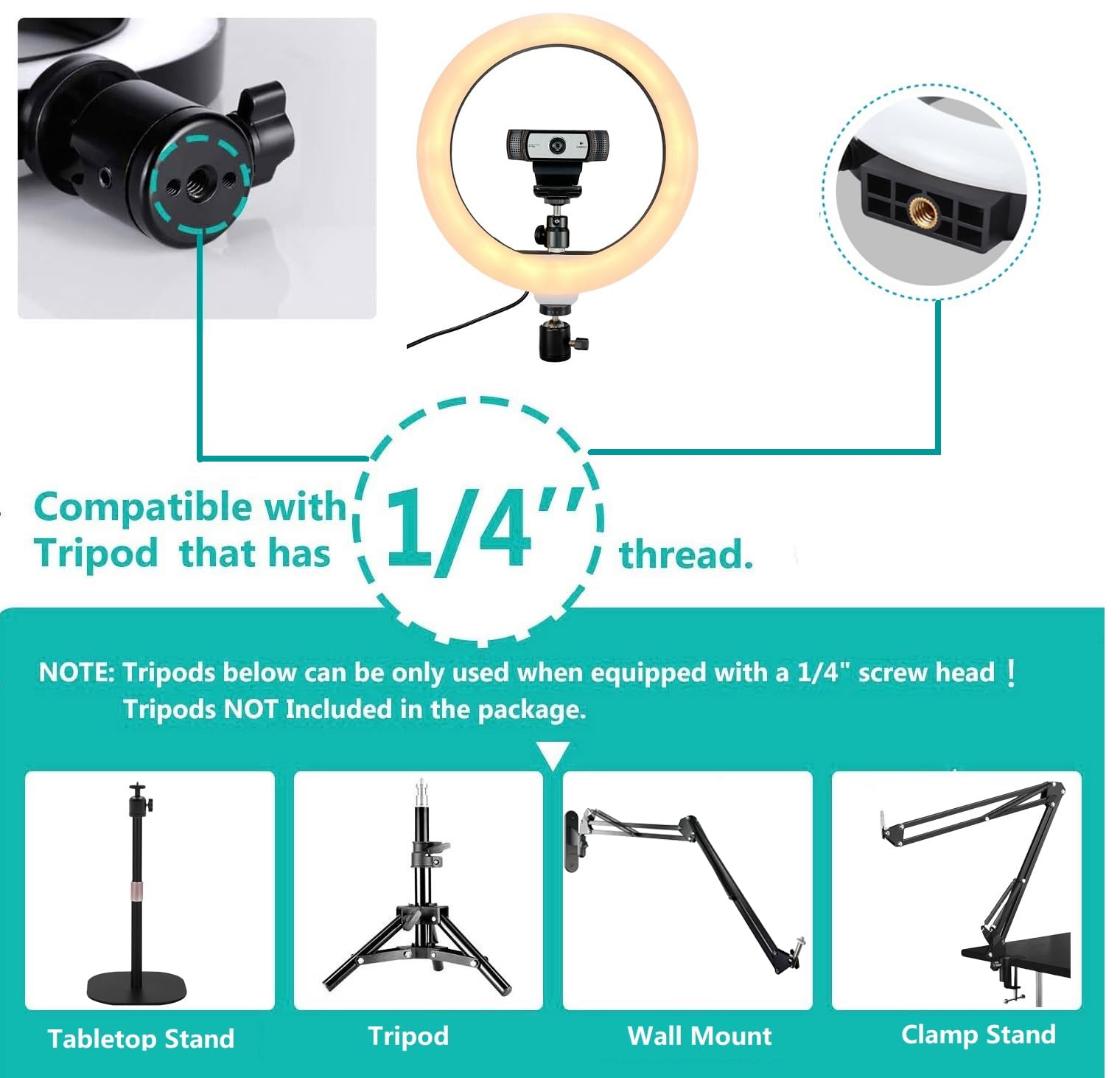 Snapklik.com : Webcam Light, Ring Light For Logitech Webcam C920,C922x ...