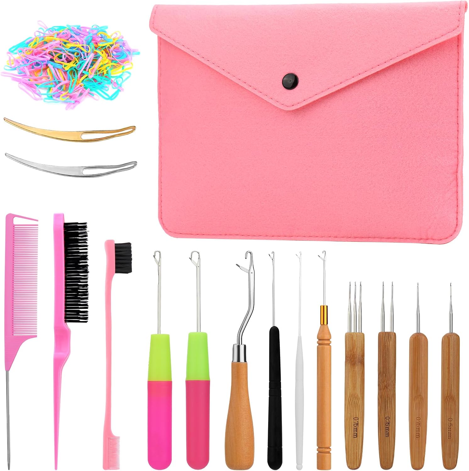 Amazon.com: kgxulr Dreadlock Crochet Hook Kit, 220 PCS Crochet Needle ...