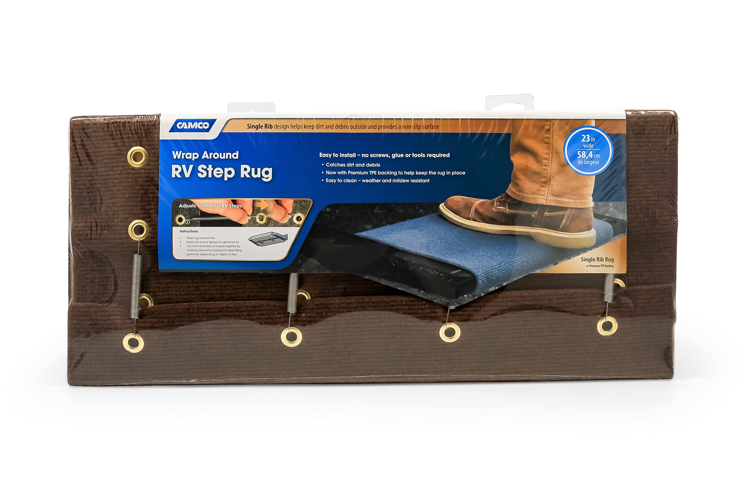 Snapklik.com : Camco Premium Single Rib Wrap Around Camper/RV Step Rug ...