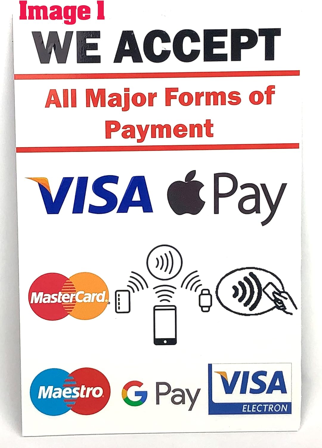 We Accept Card Payments Contactless Vinyl Signs (Stickers, 300MM X ...