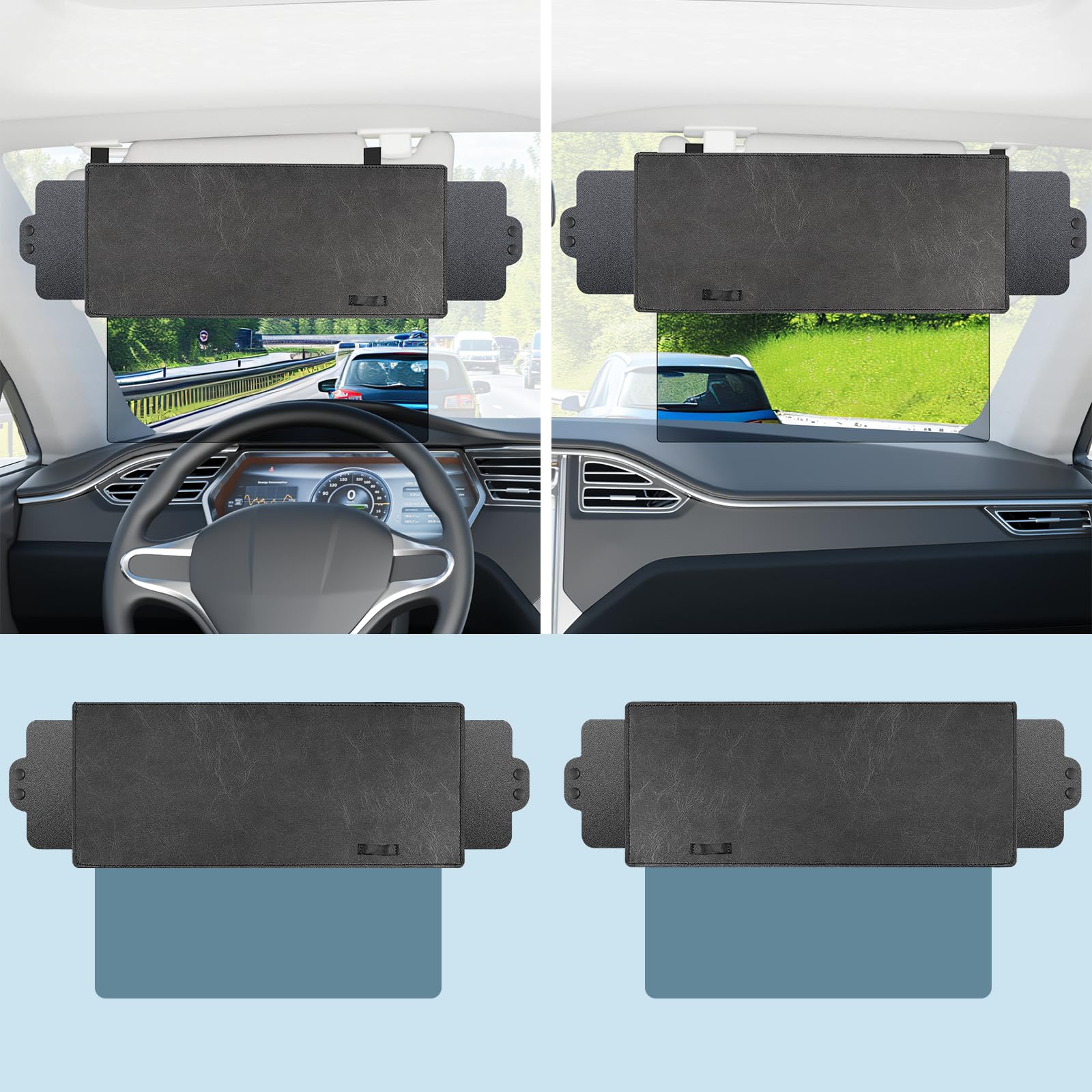 Amazon.com: 2 Pack Polarized Sun Visor Extender for Car with 2 Side ...