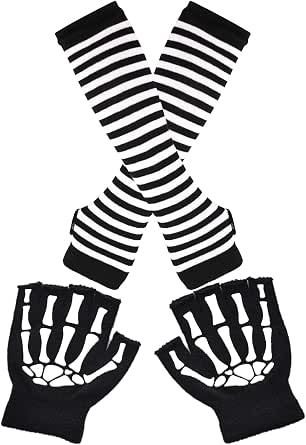 Emo Accessories - Guantes góticos sin dedos, centro comercial, gótico ...