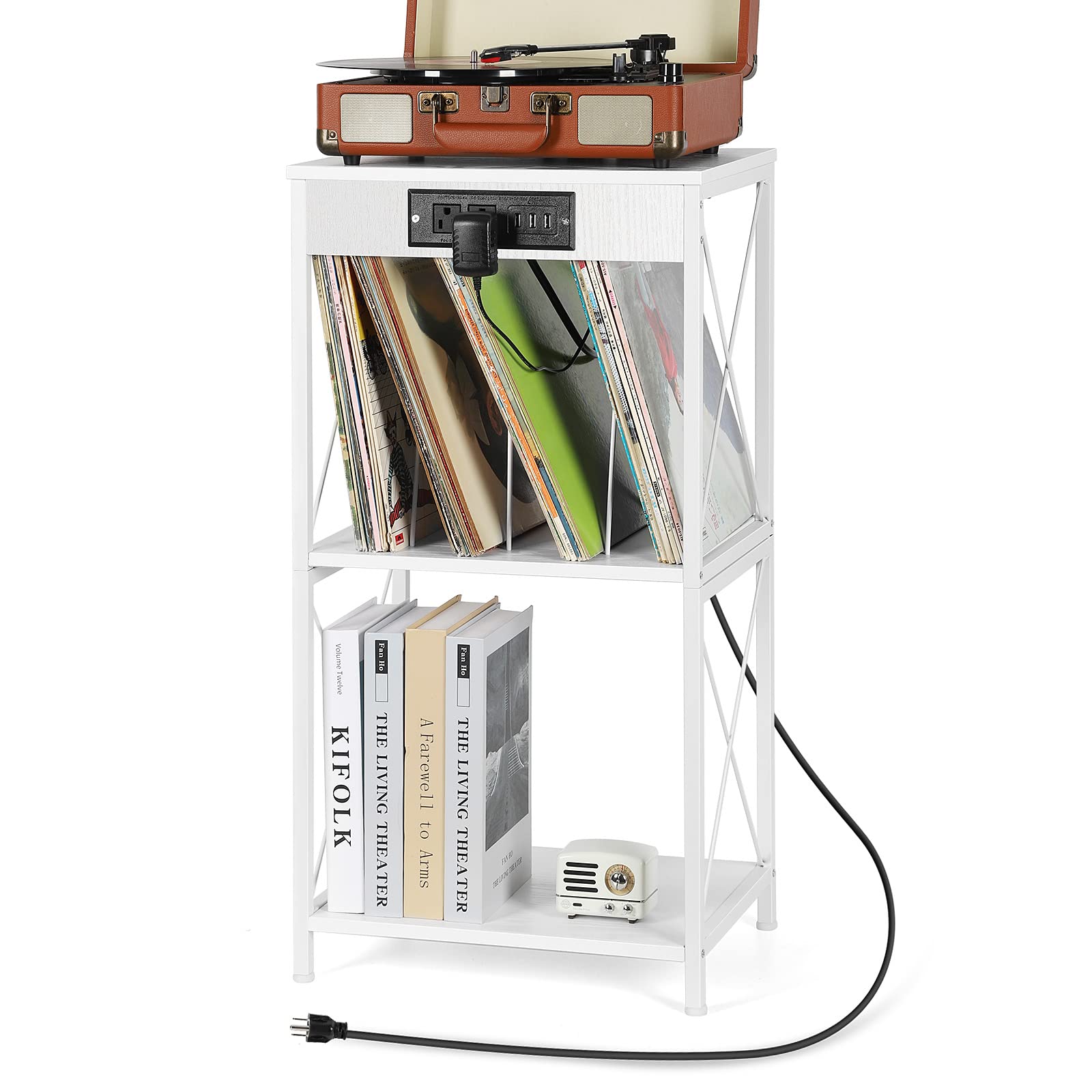 Snapklik.com : White Record Player Stand