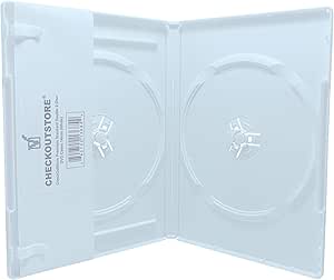 (10) CheckOutStore Premium Standard Double 2-Disc DVD Cases 14mm (White ...