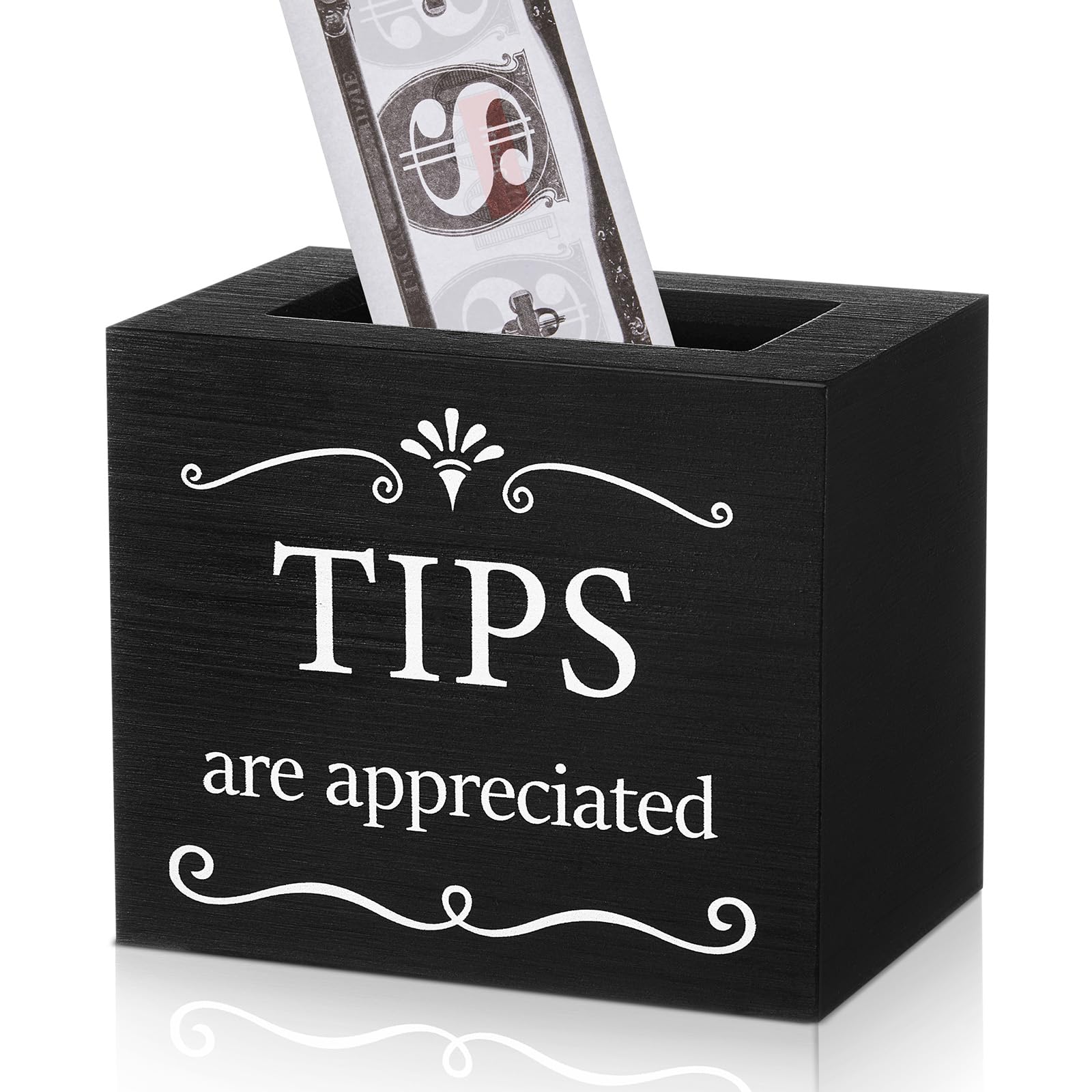 Amazon.com : Vesici Wooden Tips Jar Tip Collection Box 6 x 4 x 5 Inch ...