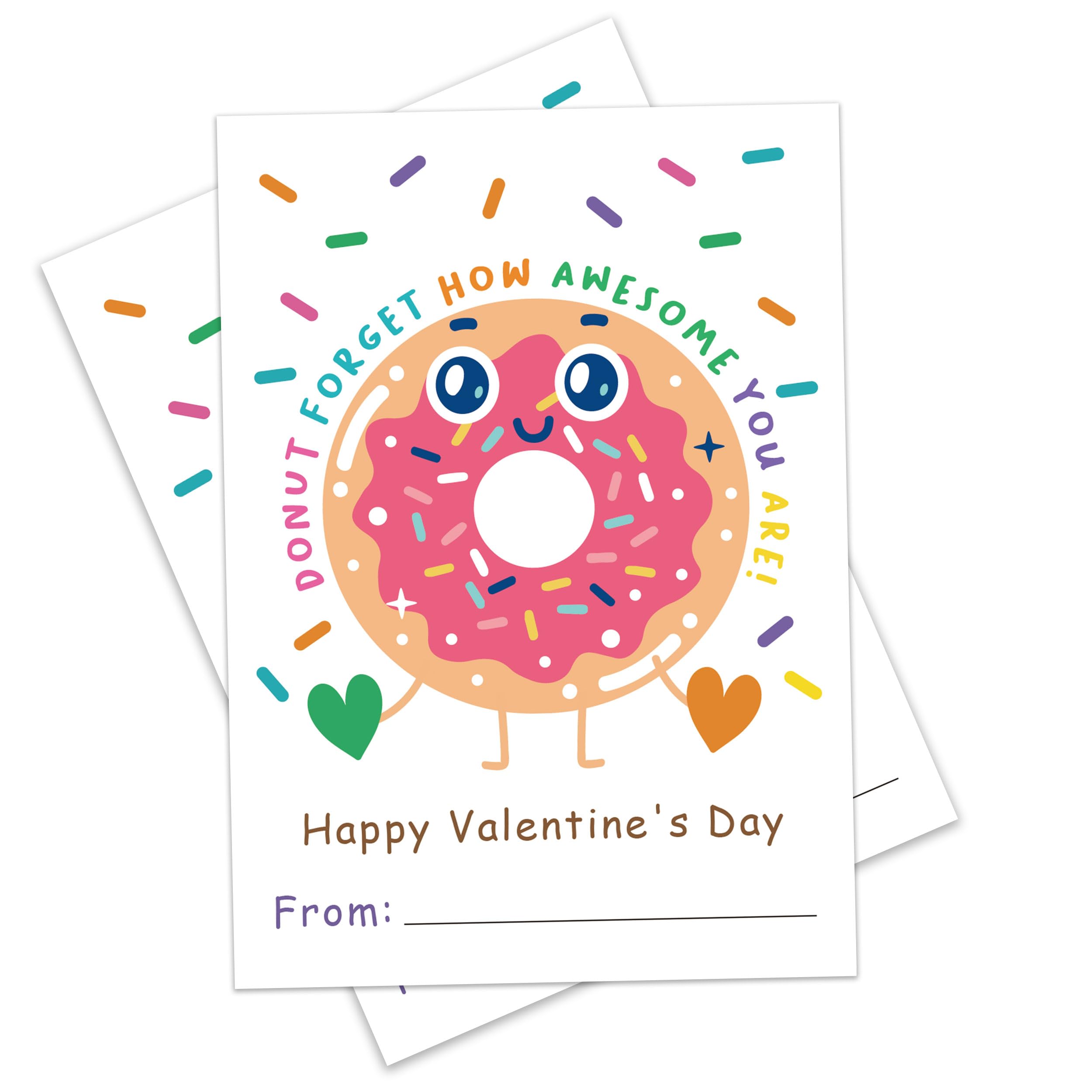 Amazon.com : Tuyashua Donut Valentine's Day Cards, 5 x 3.5 Inch ...