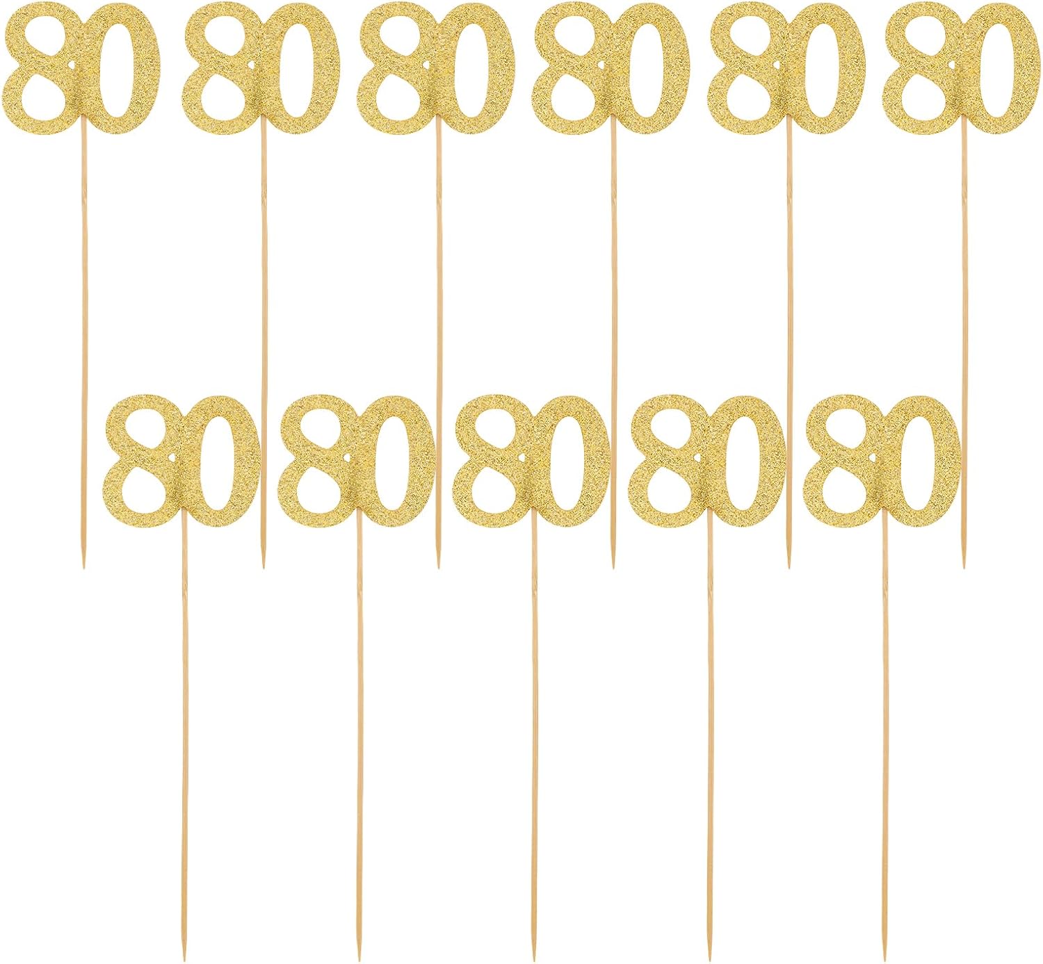 Amazon.com: 10-Piece 80th Birthday Decoration Set - Double Sided ...