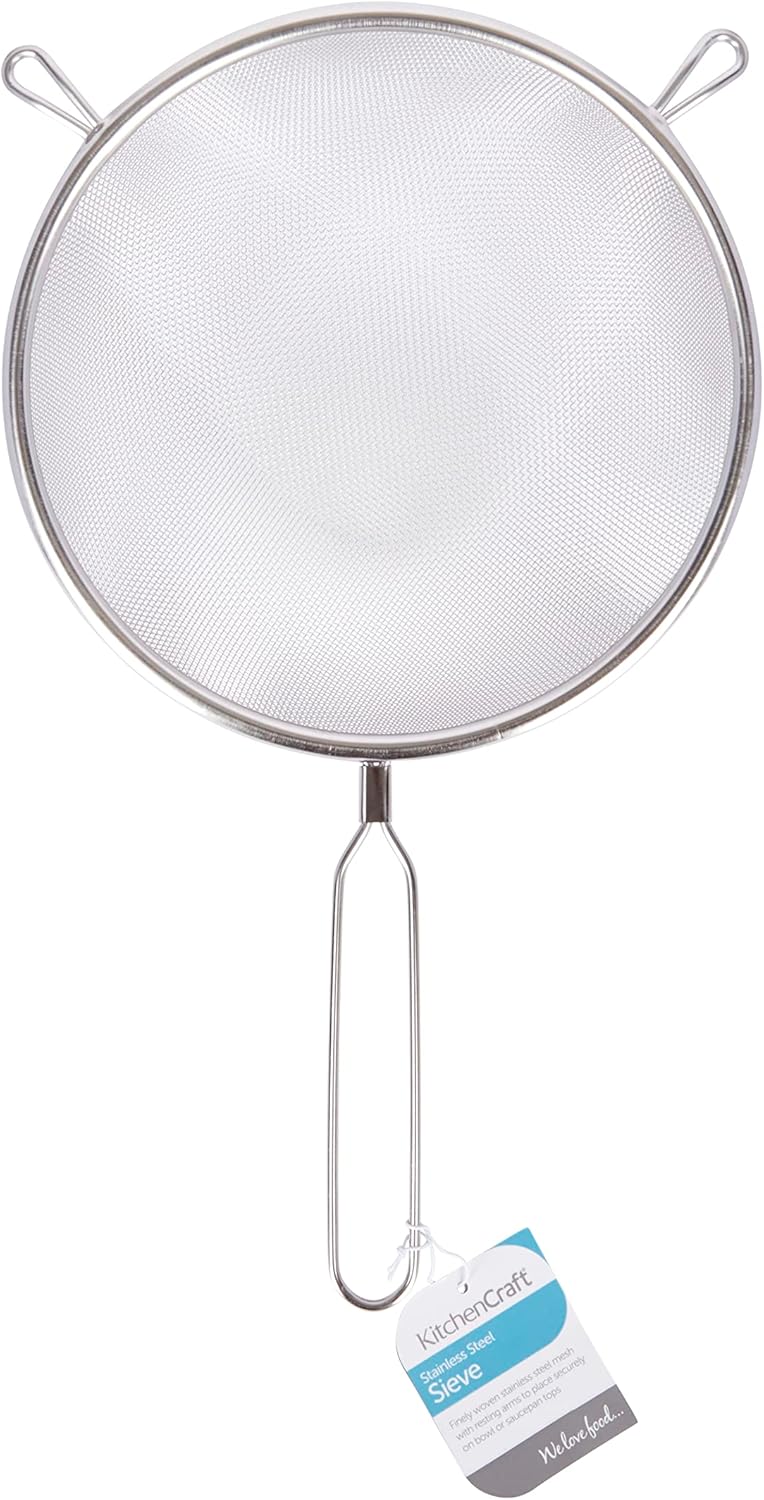 KitchenCraft Large Sieve 20 cm, Stainless Steel, Ideal for Baking and ...