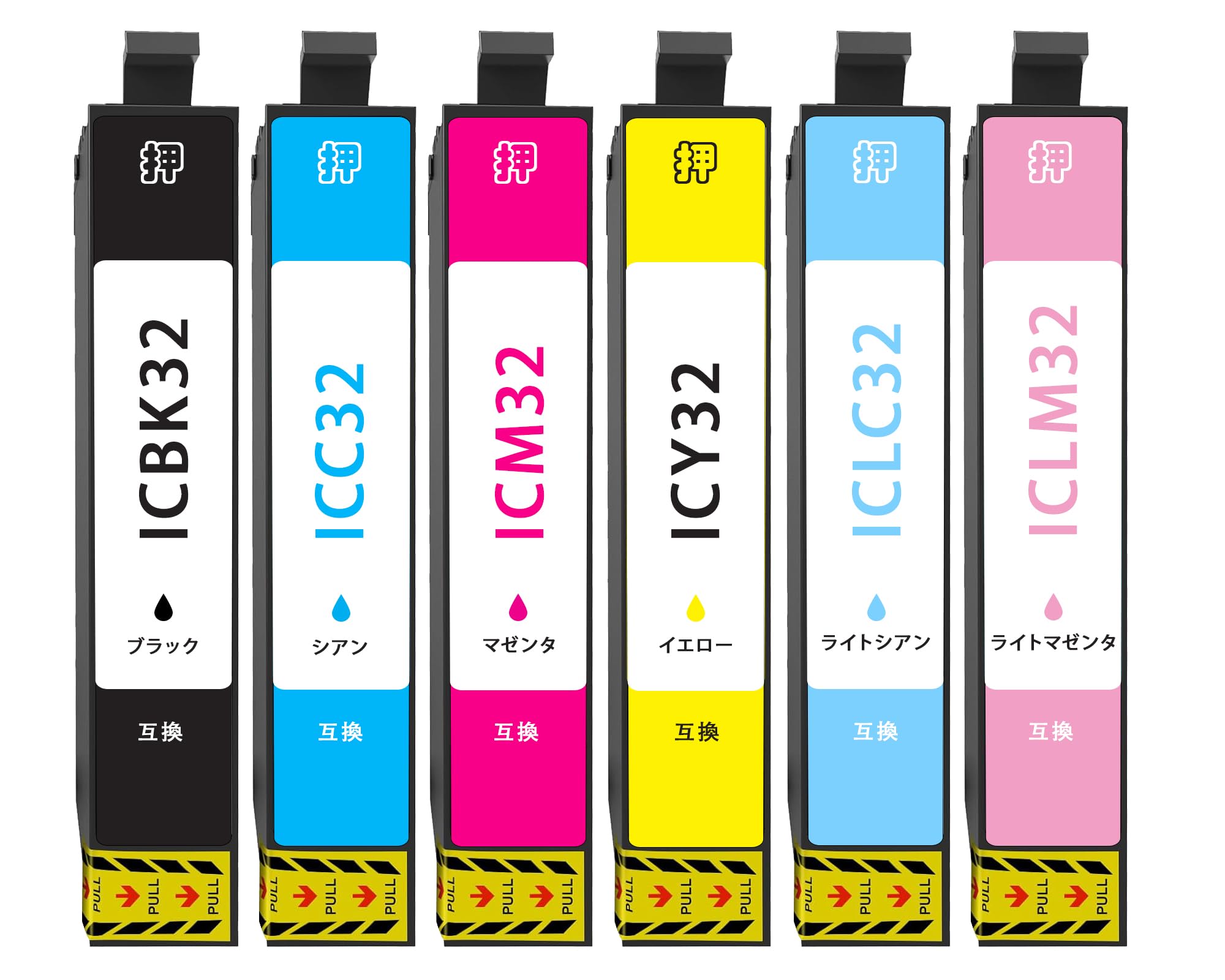 Amazon.co.jp: 【埼京企画】IC6CL32 6色パック 互換インク (ICBK32 ICC32 ICM32 ICY32 ICLC32 ICLM32) 純正インクと併用可能 残量表示 ...