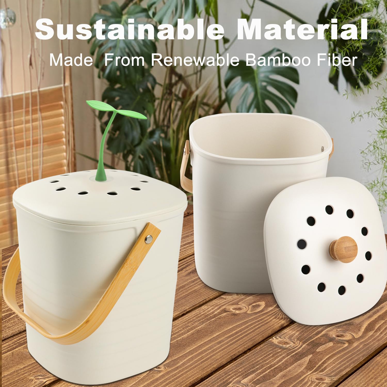Snapklik.com : Counter Top Compost Bin For Kitchen Odorless - Kitchen ...