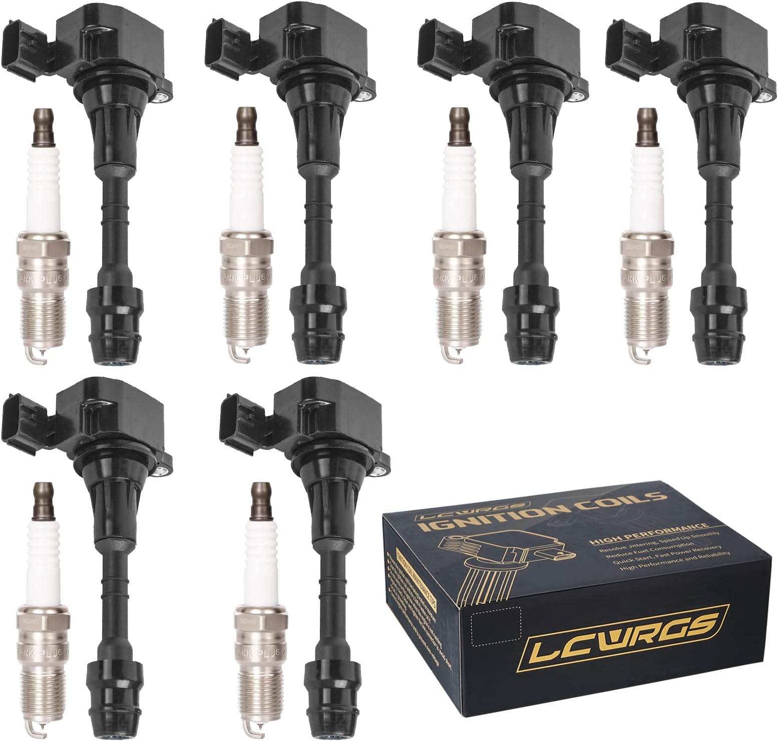 Amazon.com: Set of 6 Ignition Coil Pack and Spark Plugs Fits for Nissan ...