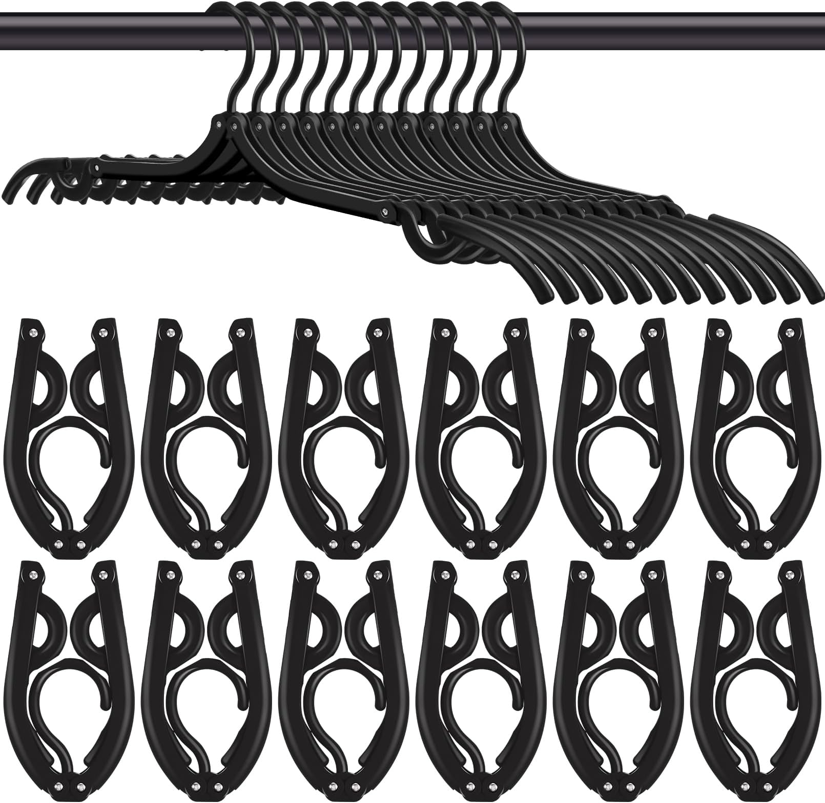 Amazon.com: Collapsible Clothes Hangers 8 Pcs Portable Folding Clothes ...