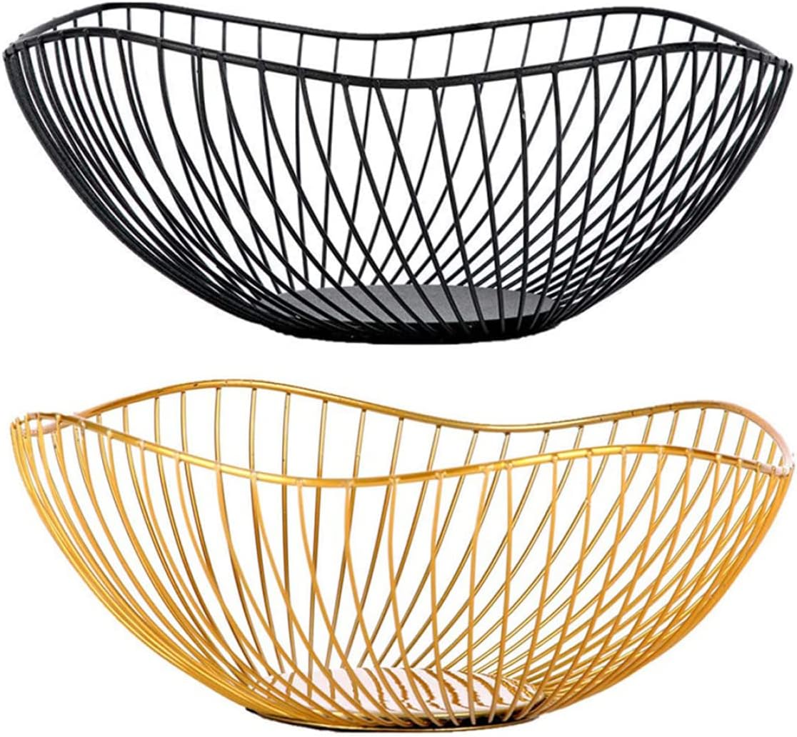 Fruit Bowl for Kitchen Counter, Modern Metal Wire Vegetable Basket for ...