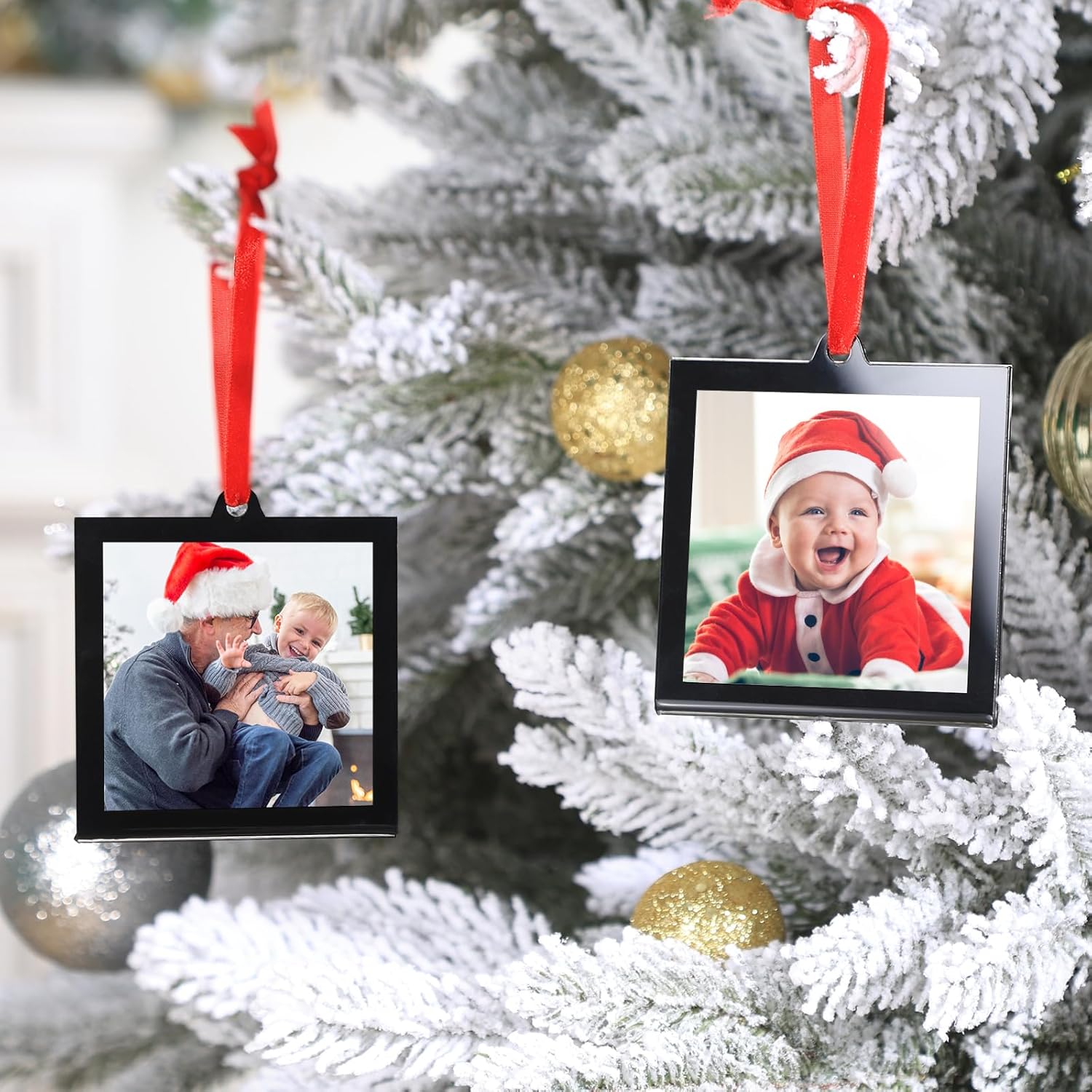 Amazon.com - UNIQOOO 3.2 x 3.2 inch Christmas Acrylic Black Picture ...