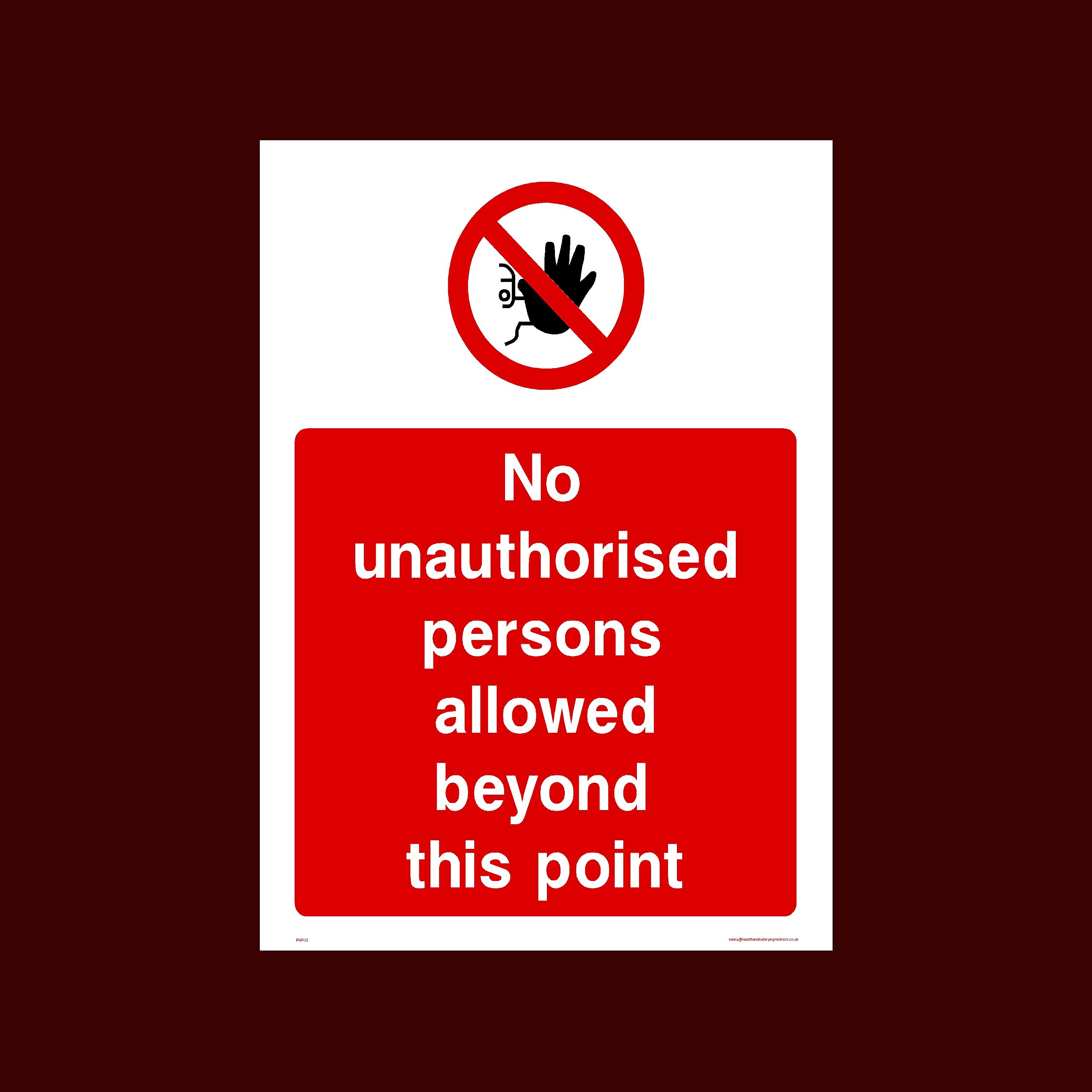 No unauthorised persons allowed beyond this point Sticker/Self Adhesive ...