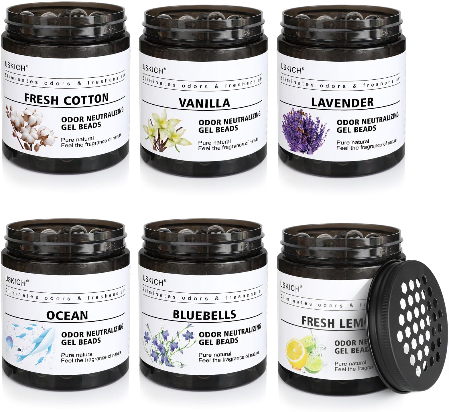 Amazon.com: 6 Pack Odor Eliminator Gel Beads, 6 kinds of fragrance ...