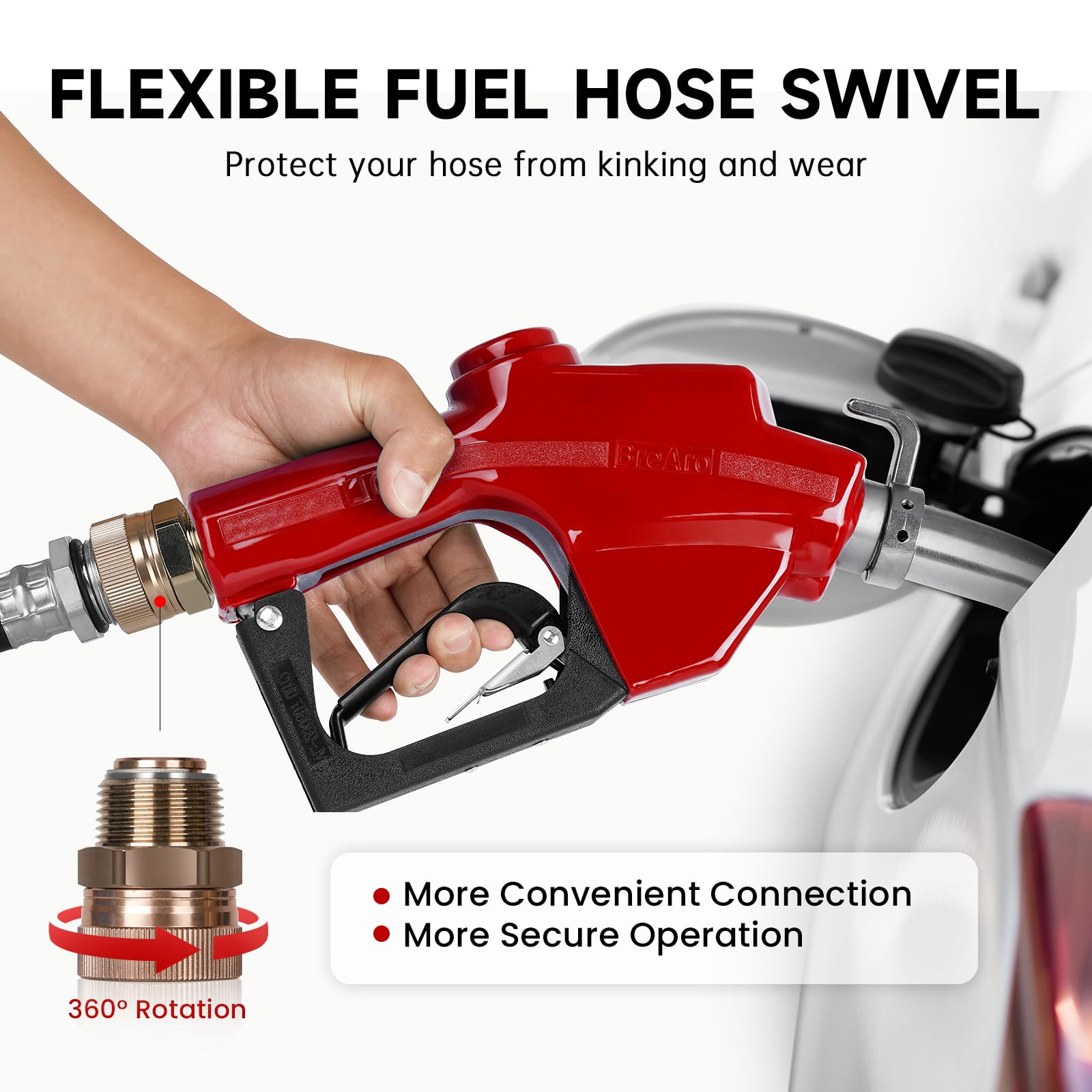 Snapklik.com : 1 Inch NPT Automatic Fuel Nozzle Auto Shut-Off Red