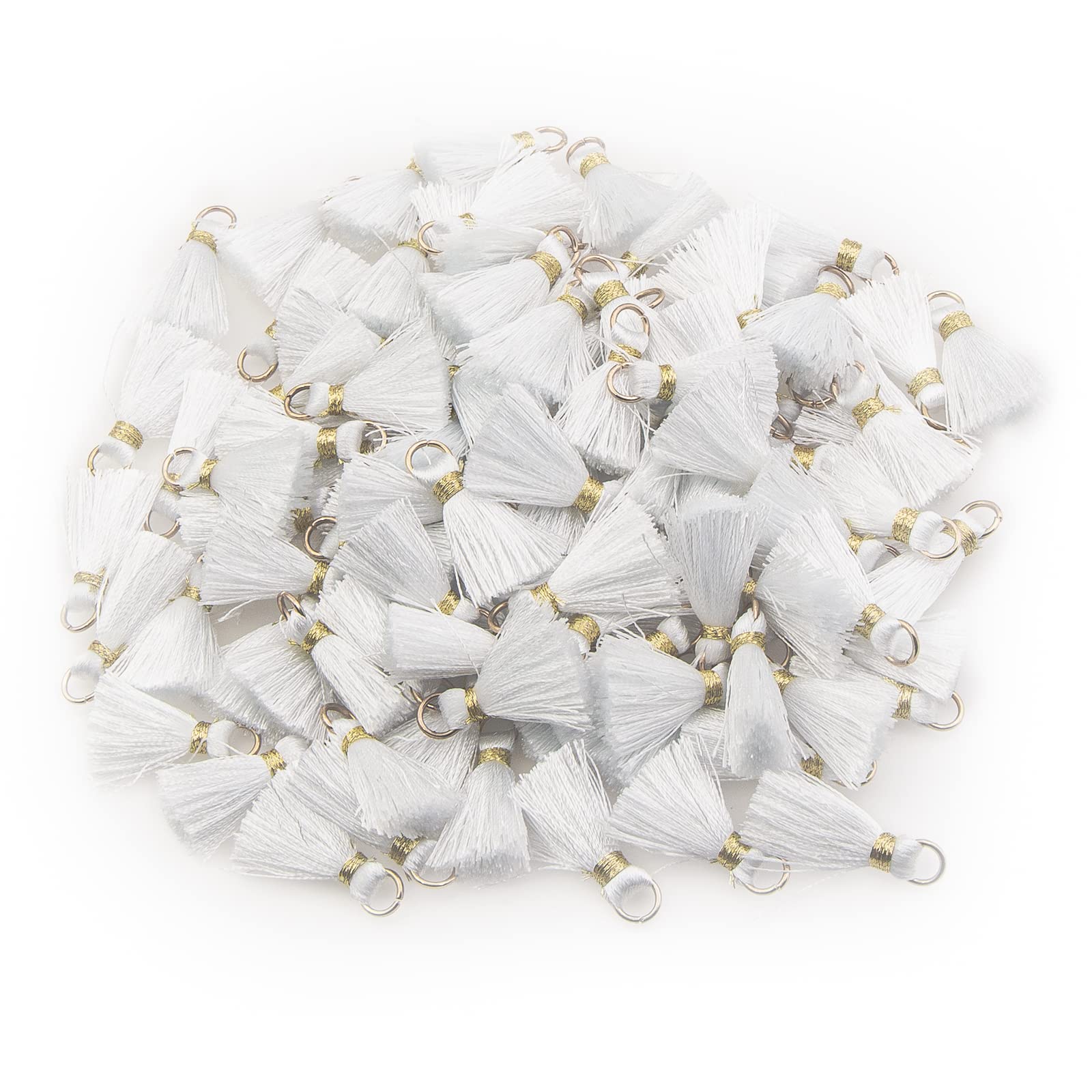 Amazon.com: VAPKER 100Pcs 0.8Inch/2CM Mini Tassels White Tassel Tiny ...