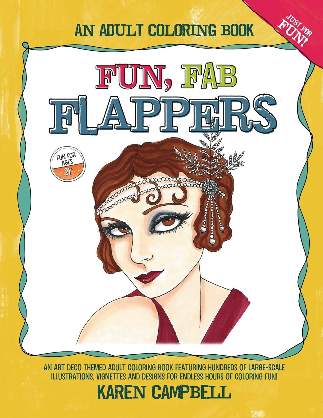 Fun Fab Flappers: An Art Deco Themed Adult Coloring Book Featuring ...