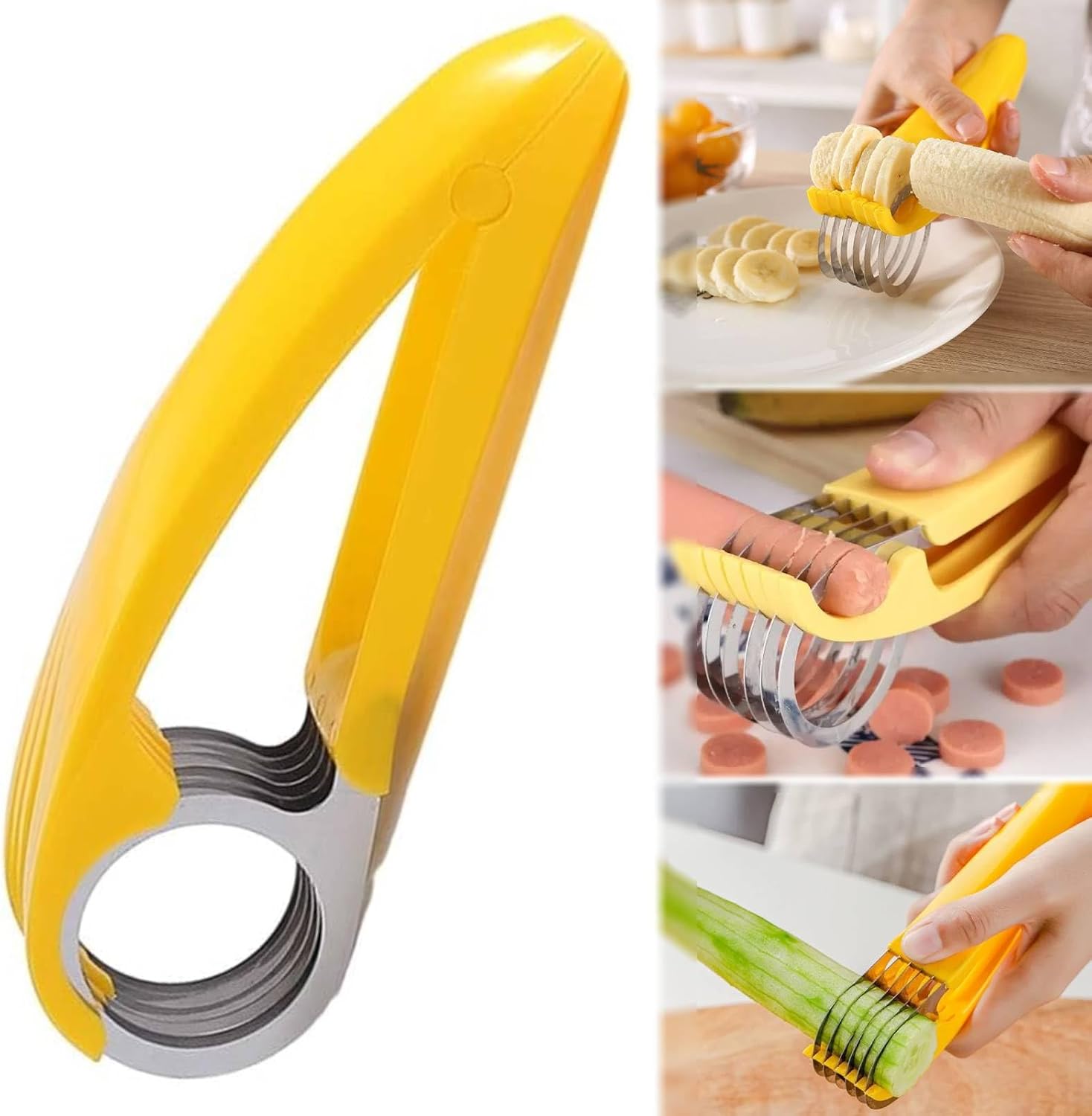 Amazon.com: Banana Slicer Food Manual Slicer,Stainless Steel Strawberry ...