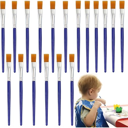 Amazon.com: 20 PCS Small Kids Paint Brushes 4.1 Inch Flat Tip Paint ...