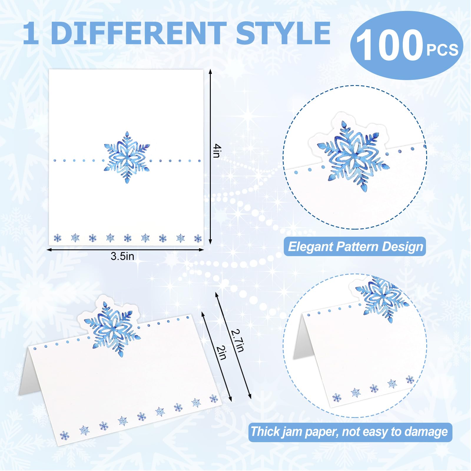 Snowflake Printable Template For Place Cards