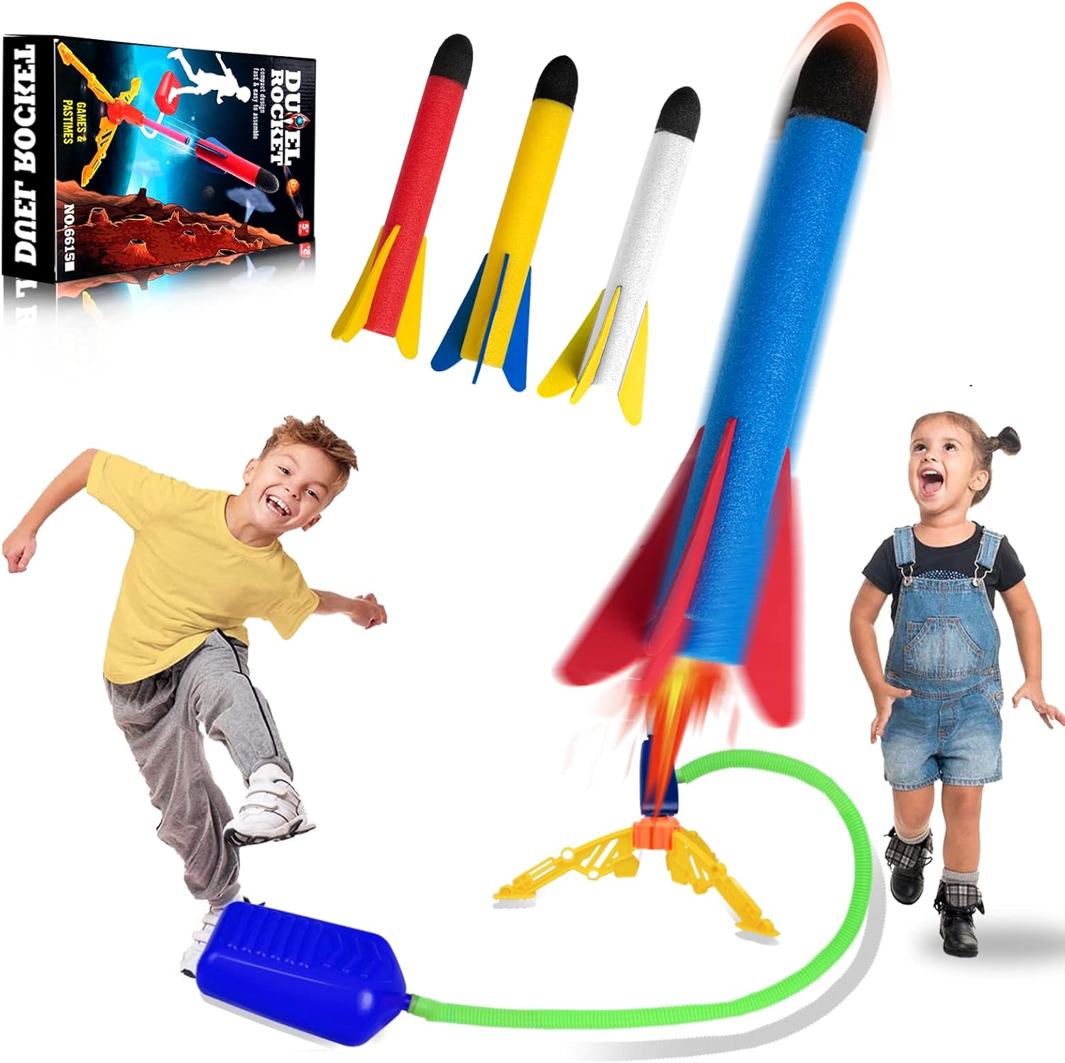 Rocket Launcher for Kids Stomp Foam Rocket Stunt Planes Toy,Age 3-12 ...