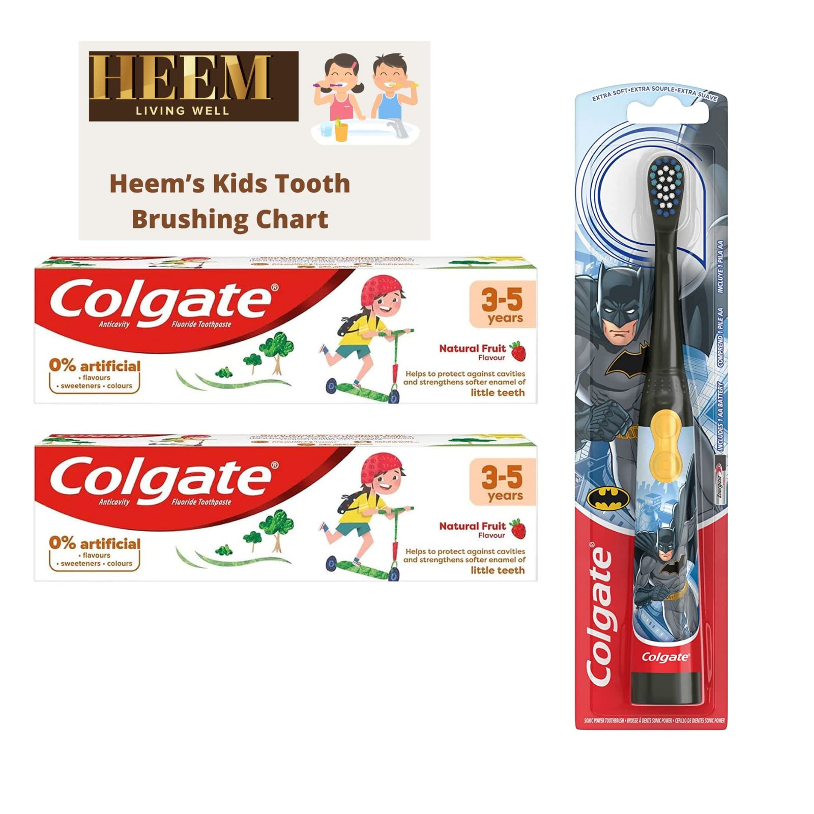Buy Kids Toothpaste Bundle Contains Colgate Natural Fruit Flavour ...