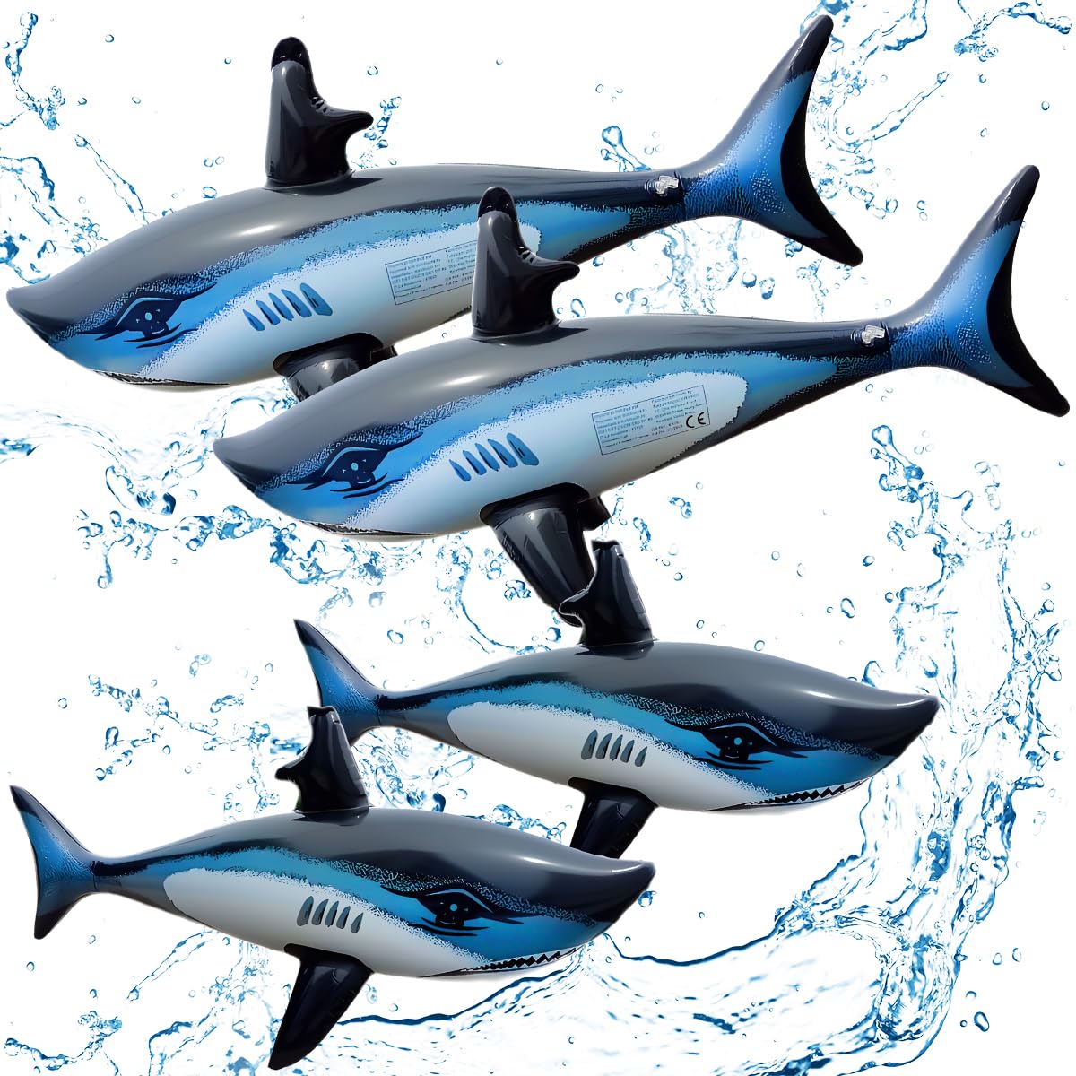 Amazon.com: 4PCS Inflatable Shark Pool Balloon, 33 Inch Shark Party ...