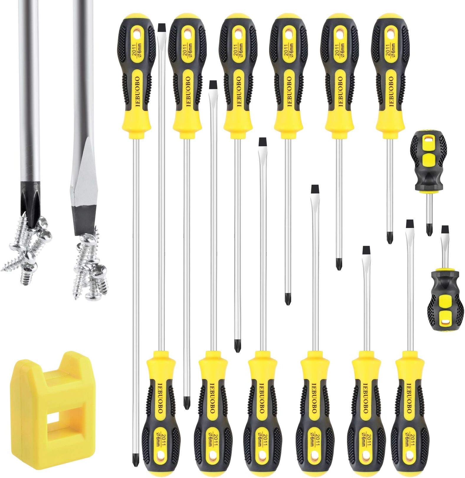 Amazon.com: IEBUOBO Magnetic long Screwdriver Set 14 PCS,7 Phillips and ...