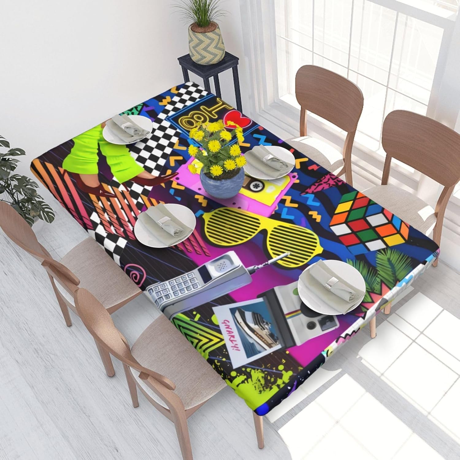 Amazon.com: ASYG Retro 80s 90s Tablecloth 30"x 48"Rectangle, 80s 90s ...