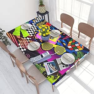 Amazon.com: ASYG Retro 80s 90s Tablecloth 30"x 48"Rectangle, 80s 90s ...