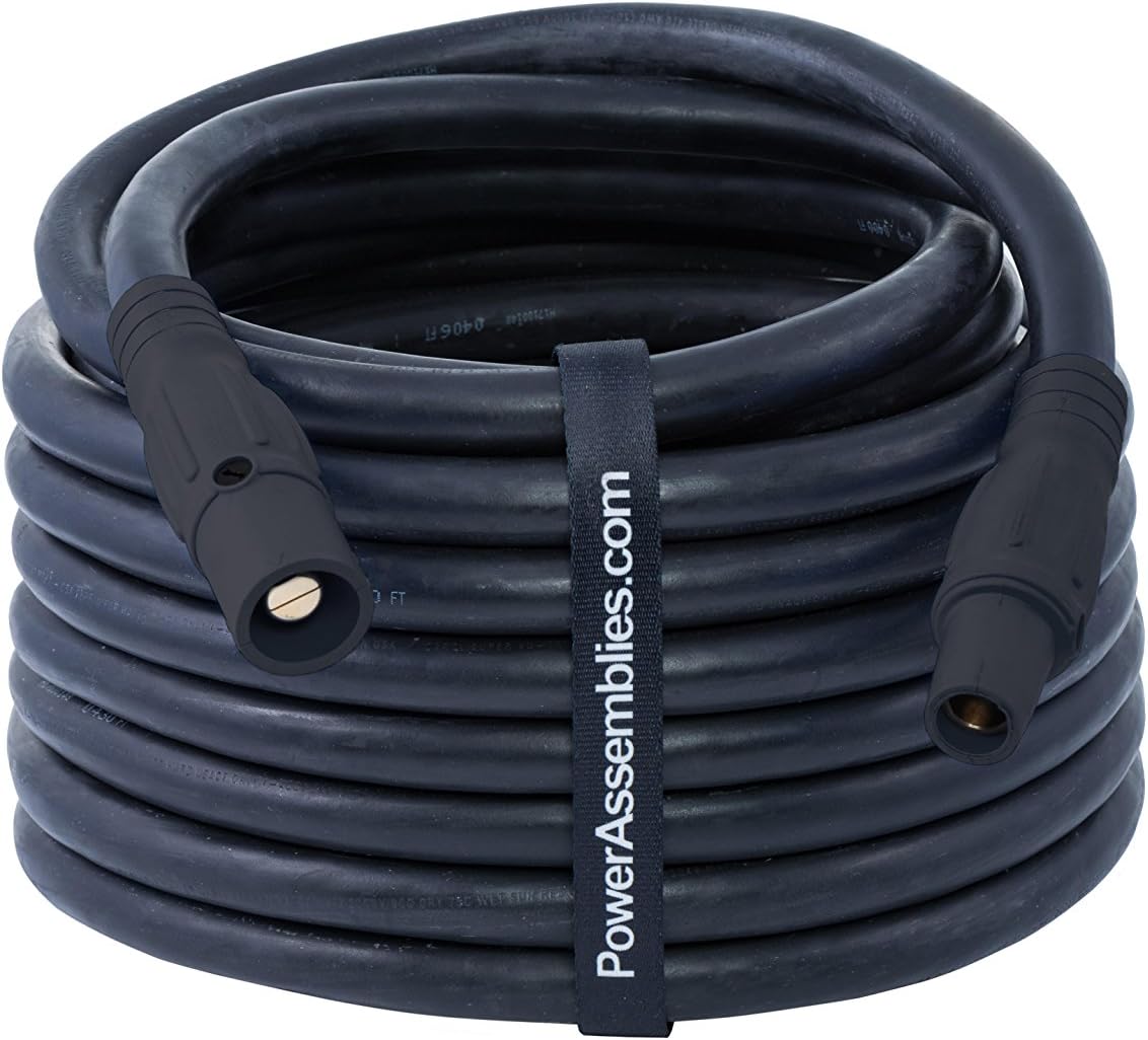 Amazon.com: Power Assemblies 2/0 AWG Black Type W Generator Power Cable ...