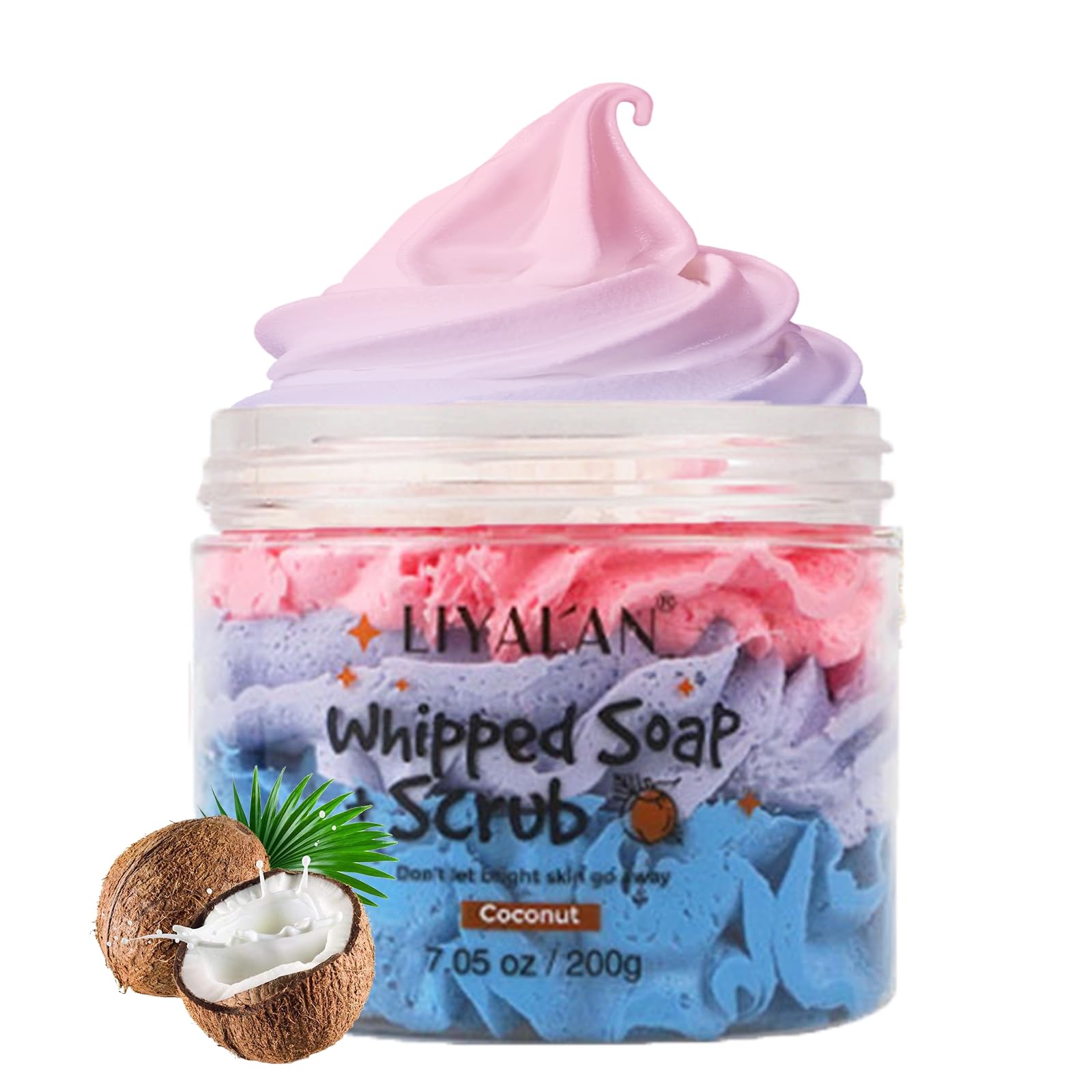 Amazon.com : Coconut Shower Scrub & Whipped Soap - Exfoliating Body ...