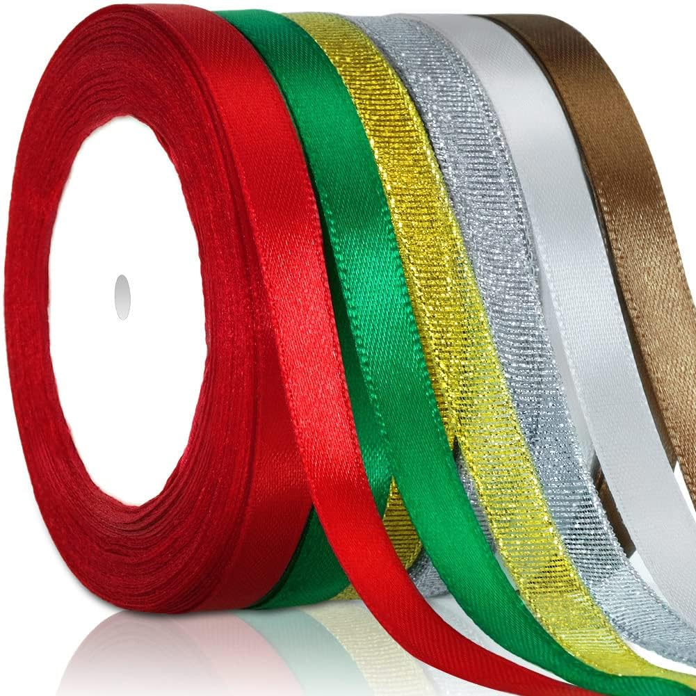 Amazon.com: Christmas Ribbons, DECYOOL 4 Rolls 100 Yards Christmas ...