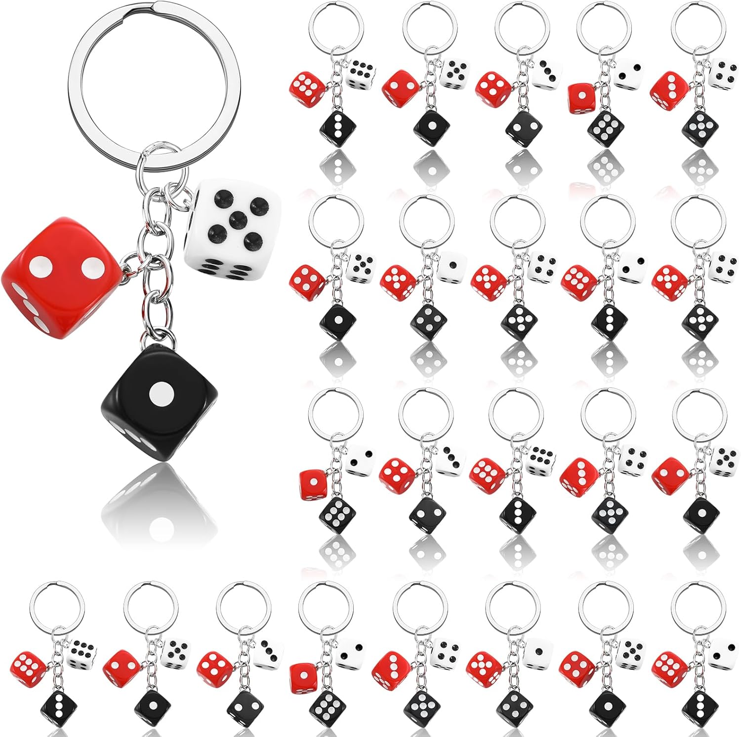 Amazon.com: Sureio 24 Pcs Casino Night Keychains Party Favors Black ...