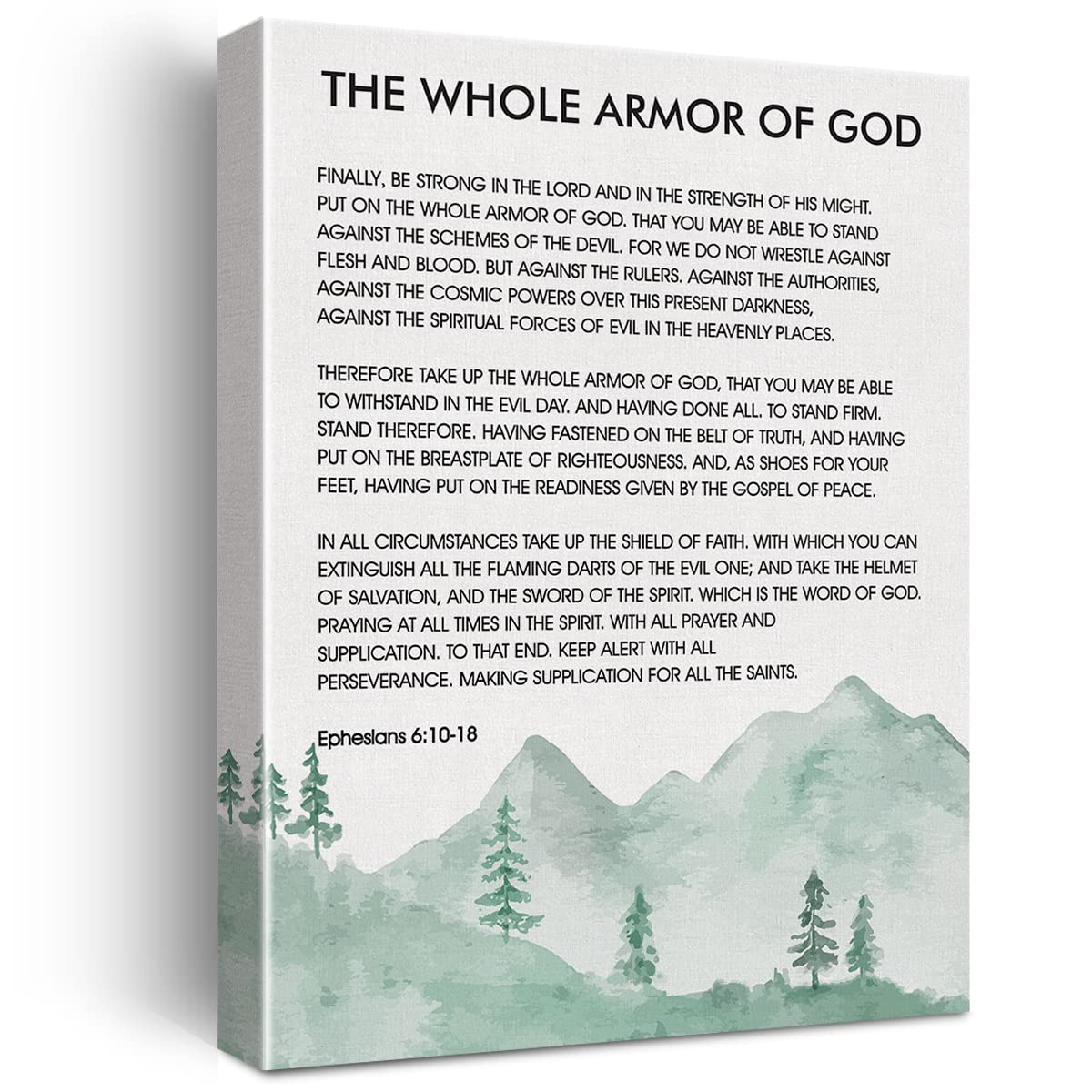 Amazon.com: Bible Verse the Whole Armor of God Canvas Wall Art Office ...