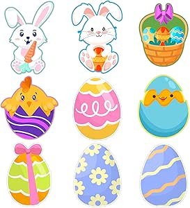 Amazon.com: Wonmon 45 PCS Easter Cutouts for Bulletin Board Decoration ...