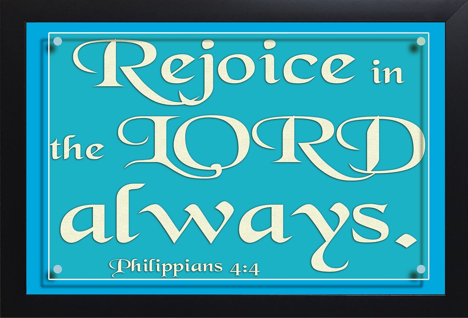 Buy MicArt Framed Bible Verse in English. Philippians 4:4 Rejoice in ...