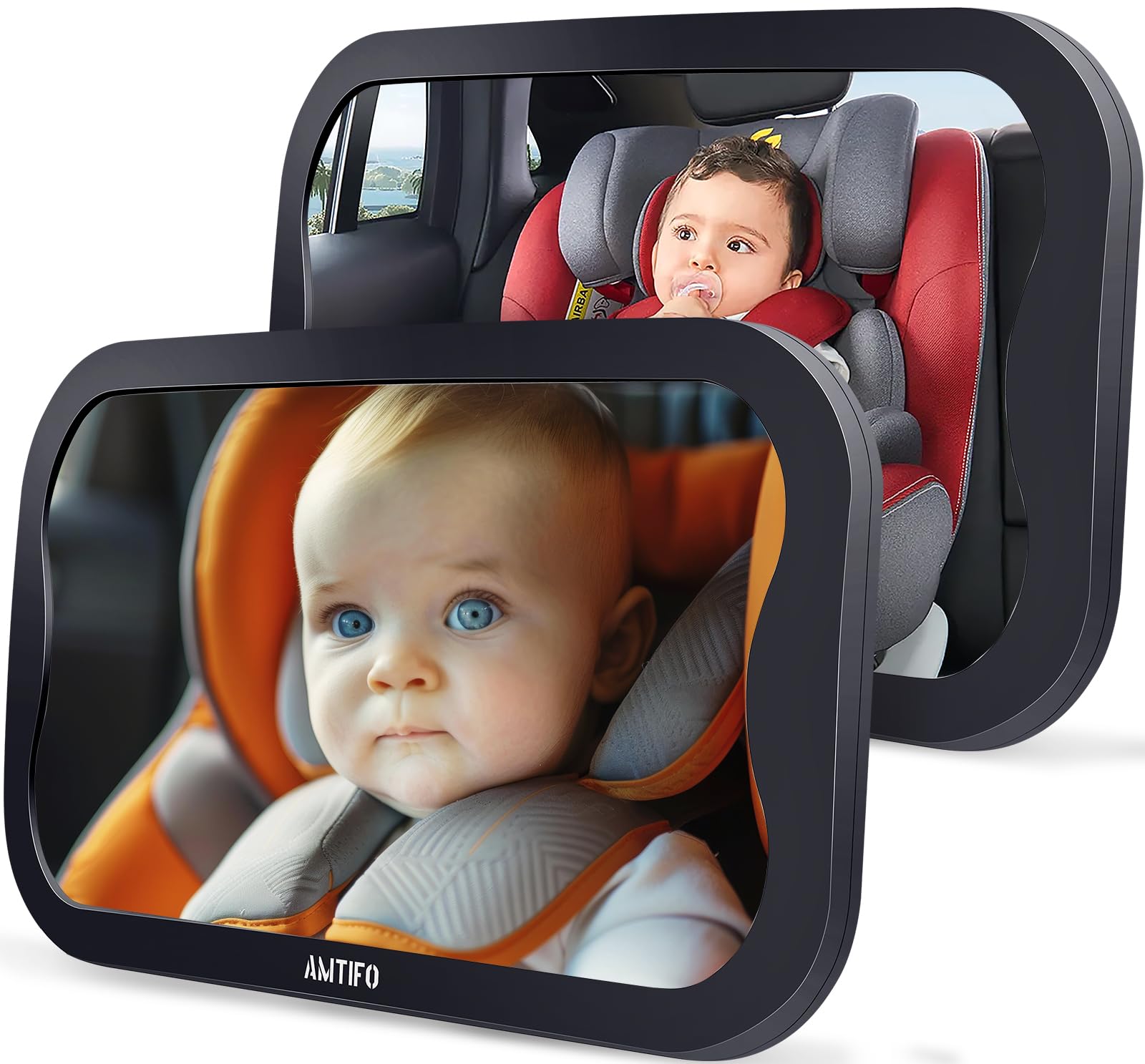 Amazon.com: Baby Car Mirror 2-Pack for 2 Seats: Anti-shake 2 Kids Car ...