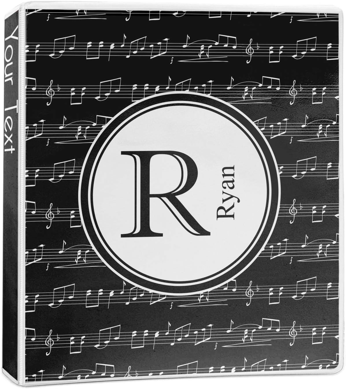 Amazon.com : Personalized Musical Notes 3-Ring Binder - 1 inch White ...