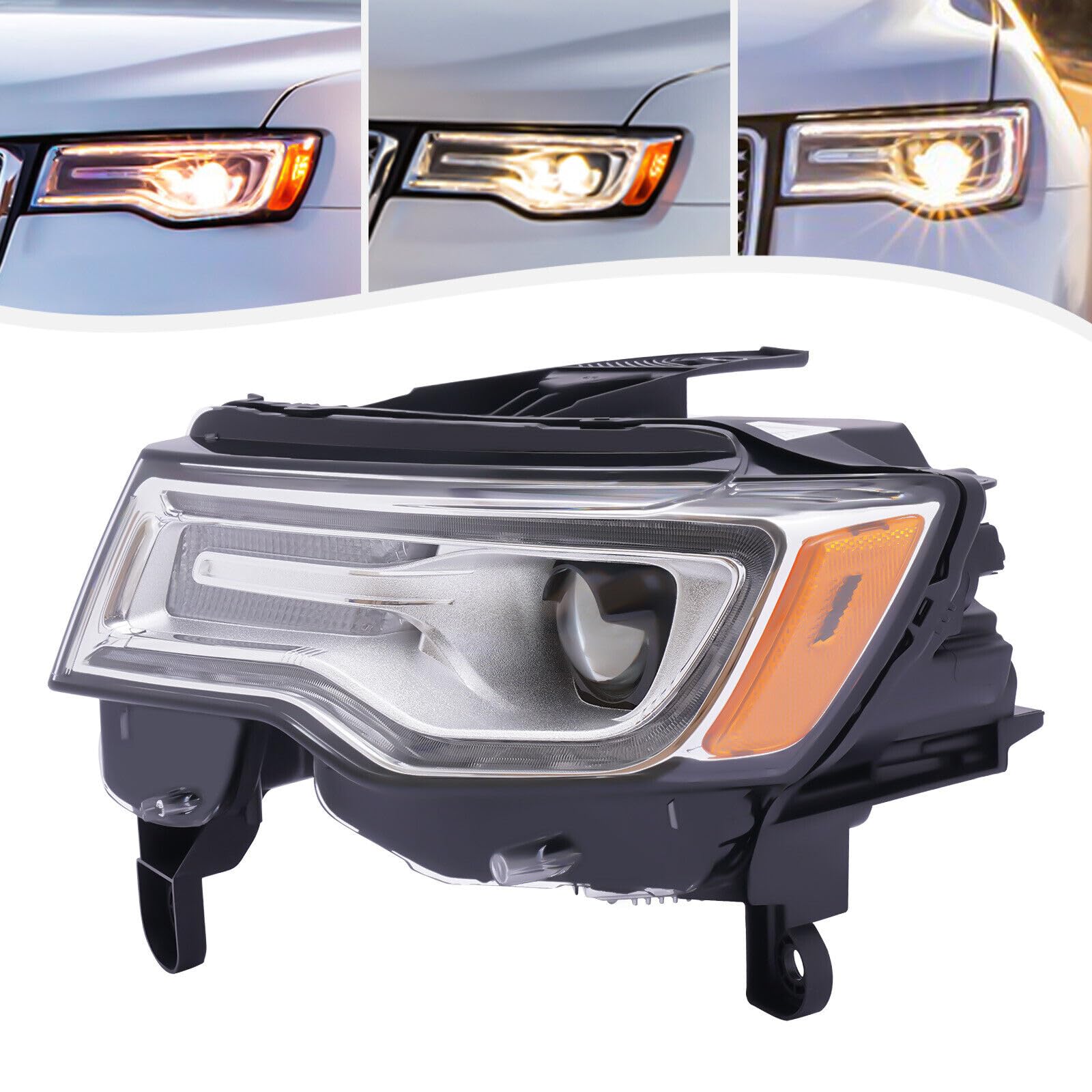 LYNICESHOP Front Headlight Assembly, Xenon HID w/LED DRL Headlights ...