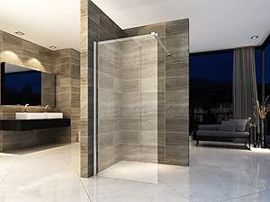 Aloni Modern Shower Enclosure Glass Wall for Bathroom, 100 x 200 cm ...