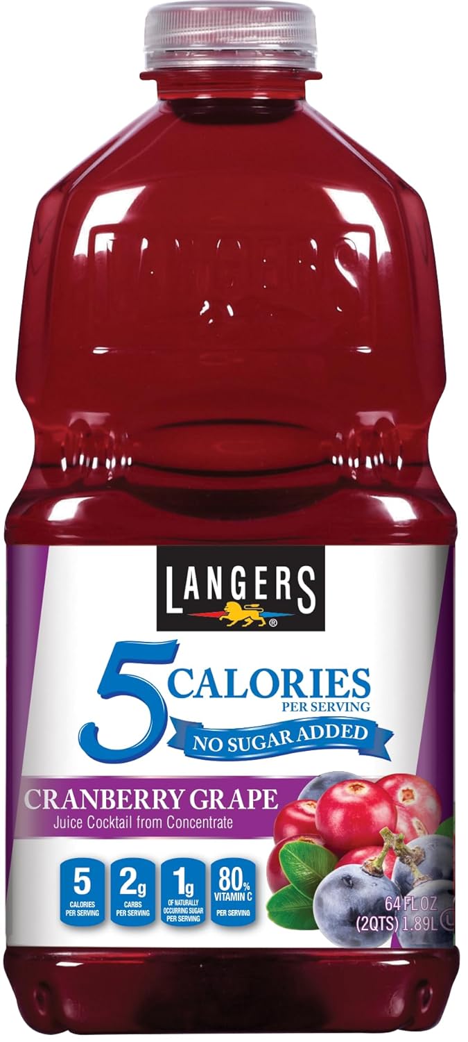 Amazon.com : Langers 5 Juice Cocktail, Cranberry Grape, 64 Ounce (Pack ...