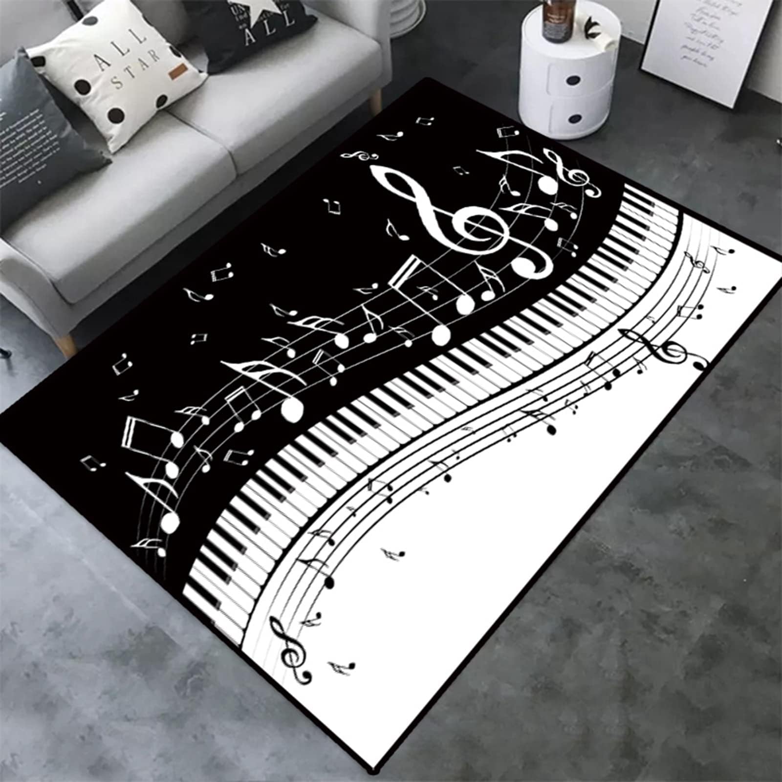 Amazon.com: My Daily Musical Notes Piano Keys Area Rug 39x20 inch ...