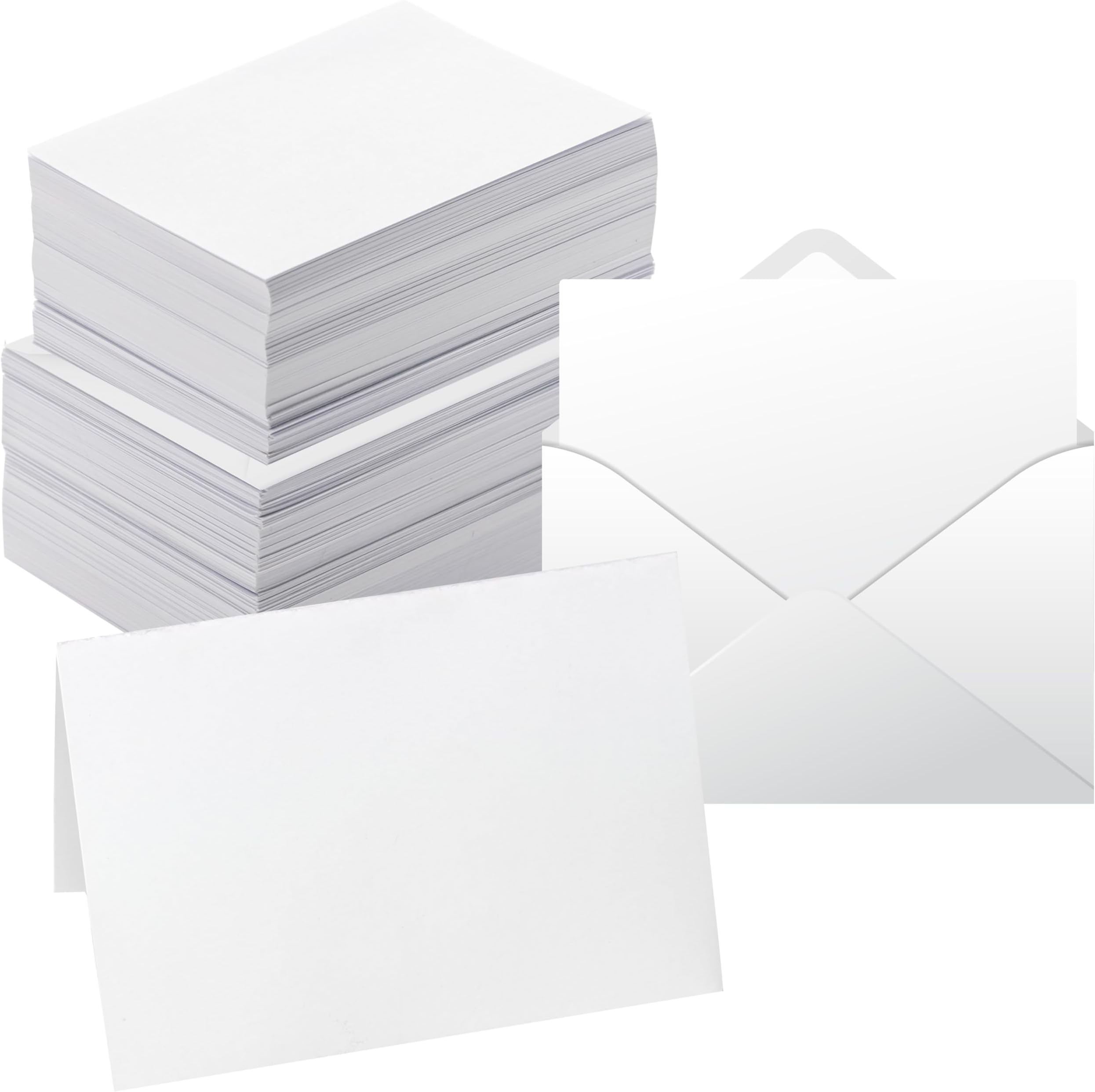 Amazon.com : 100 Pack Blank 5x7 Cardstock with Envelopes, Premium White ...
